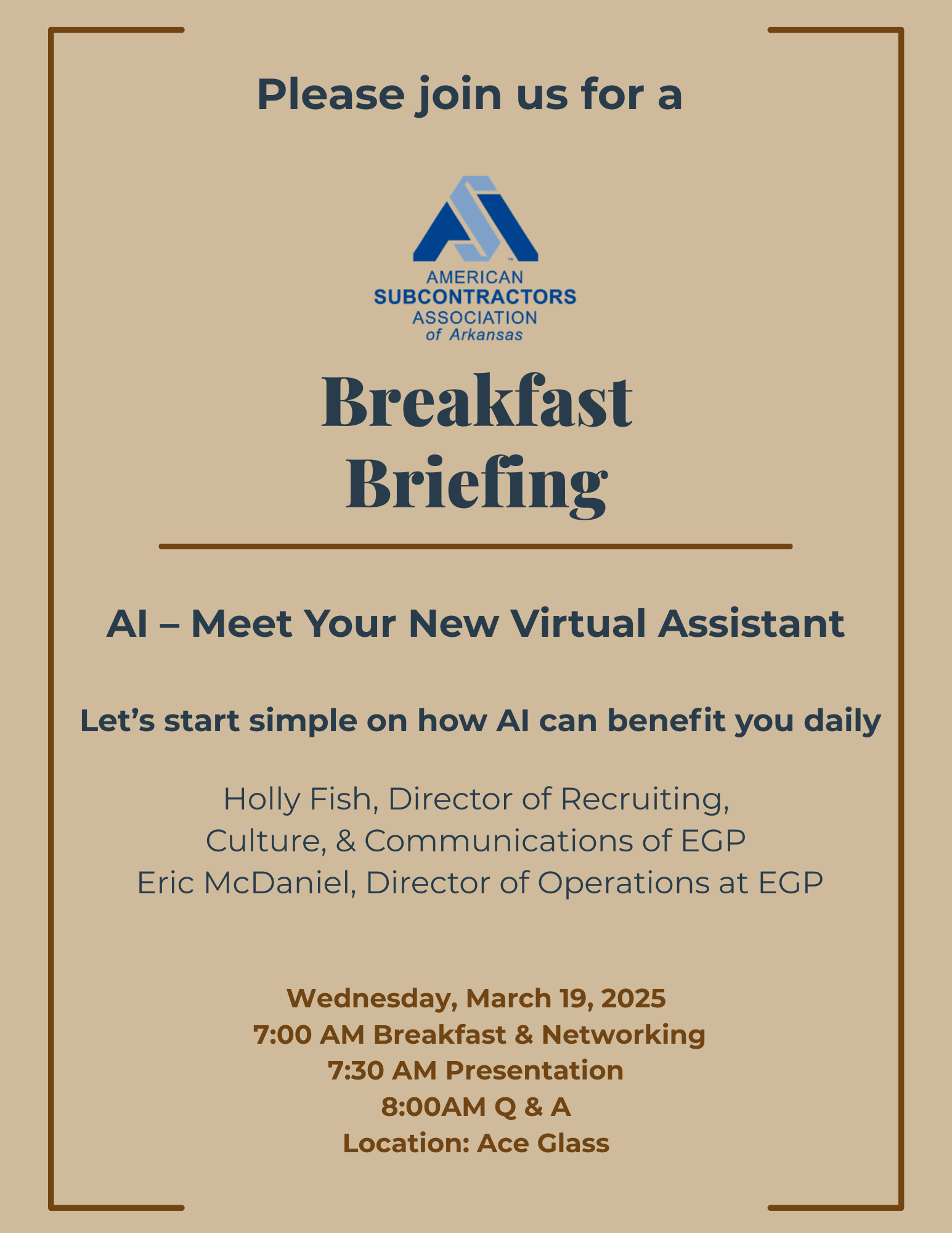 ASA March Breakfast Briefing 2025