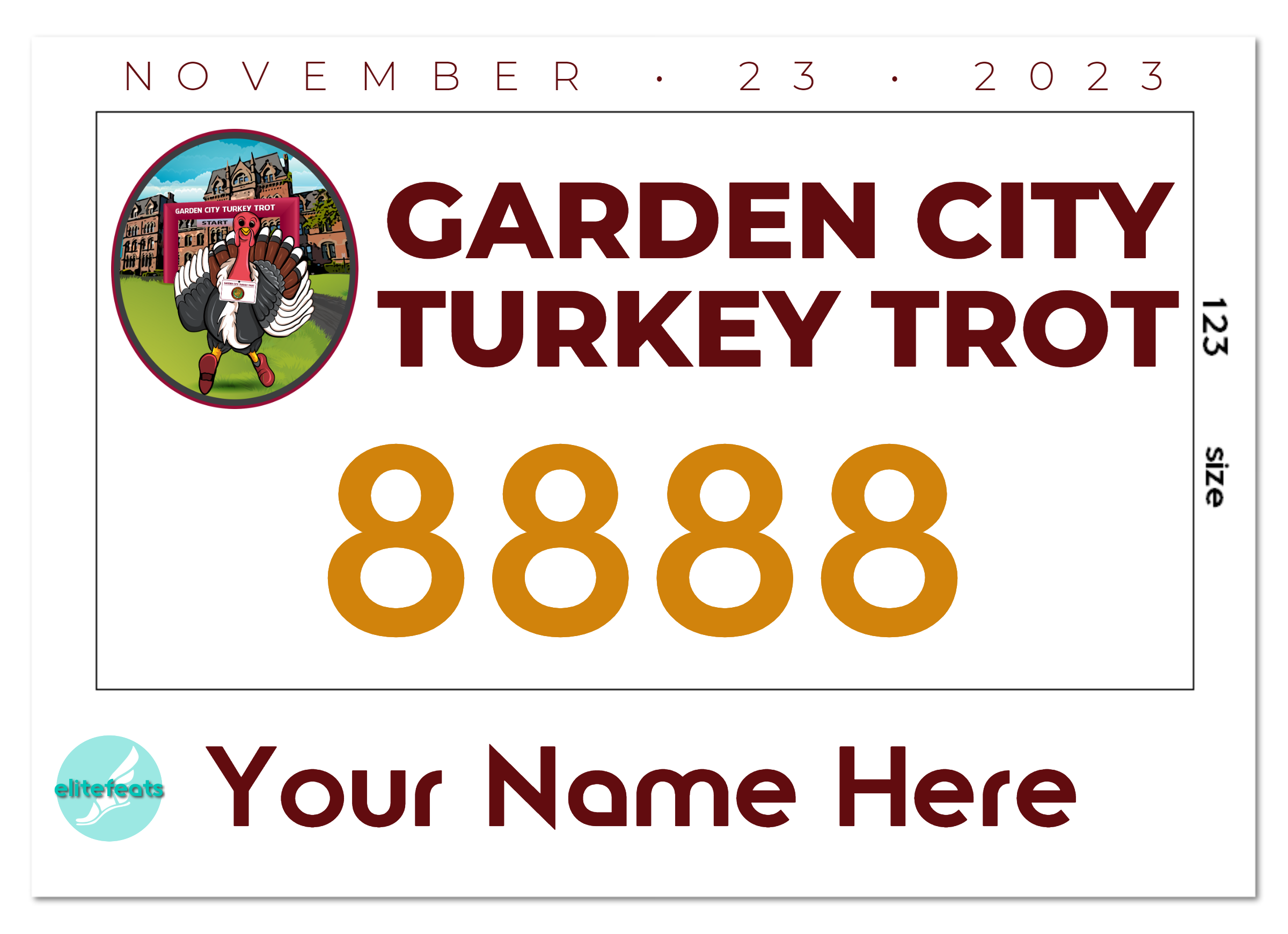 Turkey Trot Bib Template | Fanny Printable