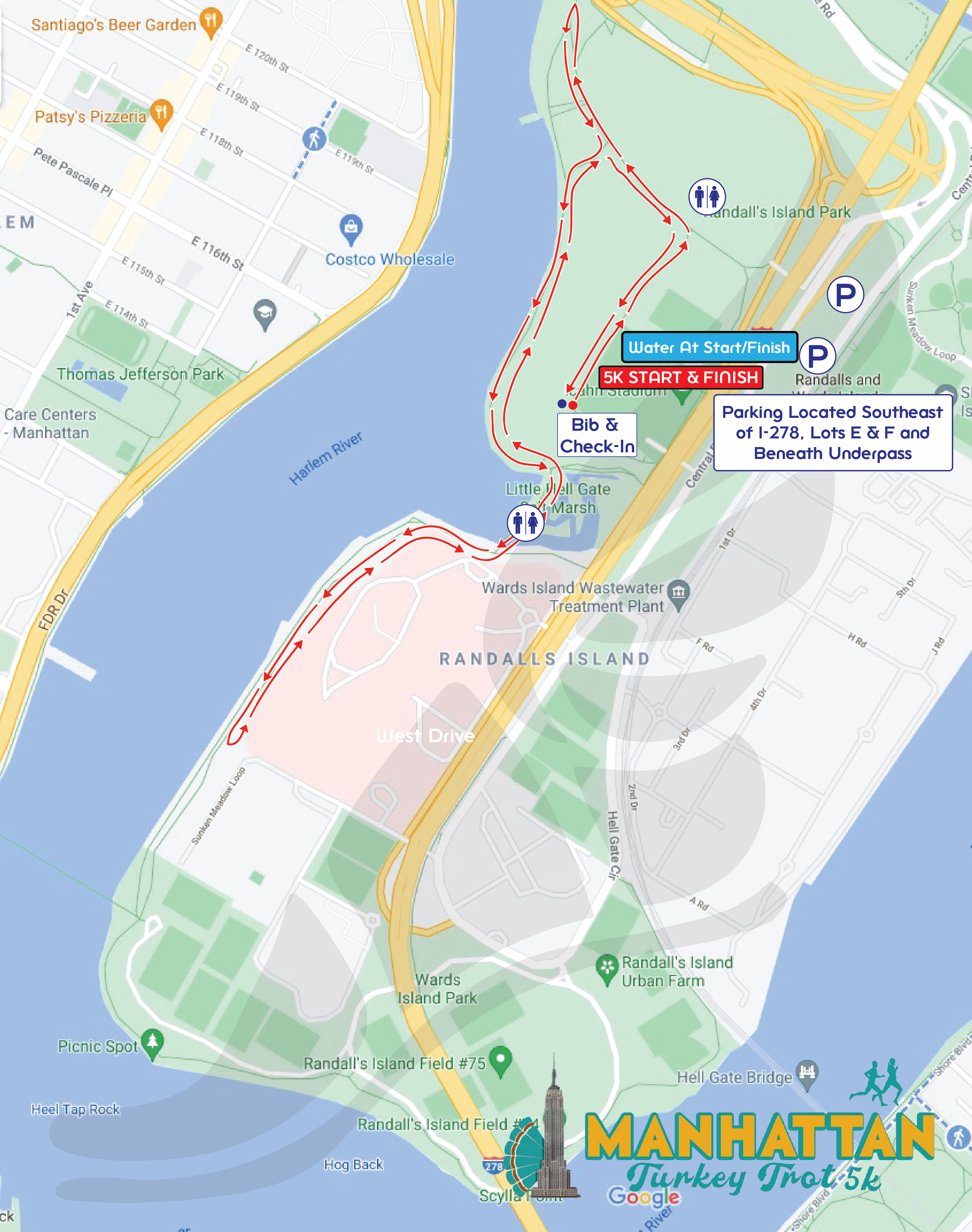 2024 Never Stop Running Foundation Manhattan Turkey Trot 5K Randall's Isl