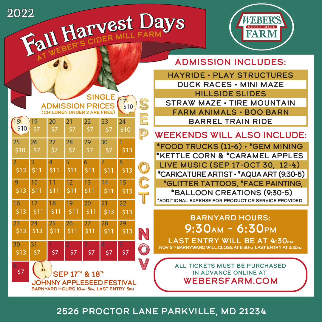 Weber's Farm Fall Harvest Days 2022