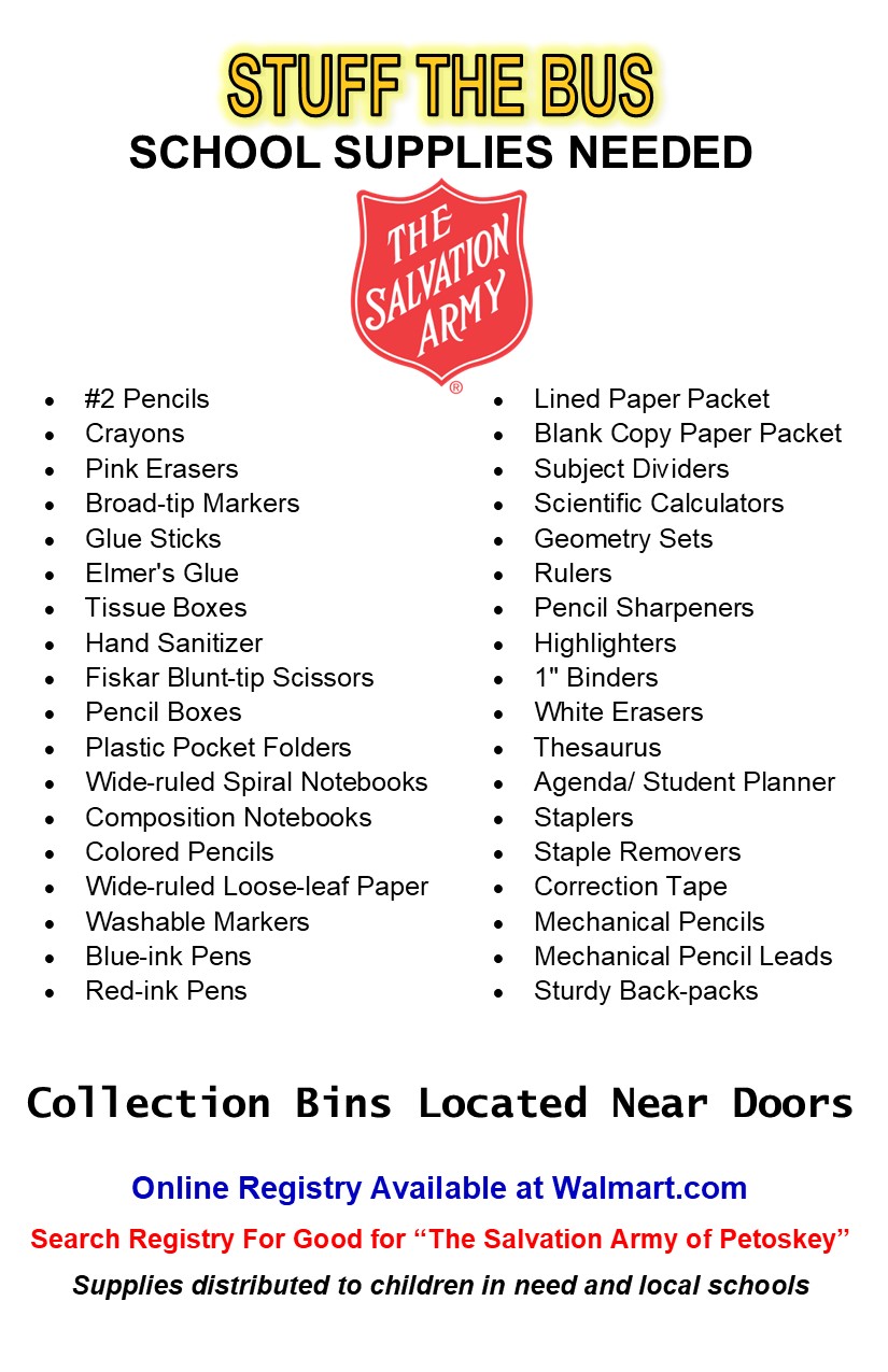 STUFF THE BUS 2023 - Petoskey Salvation Army