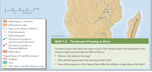 How did the Sahara Desert's expansion impact agriculture diffusion in ...