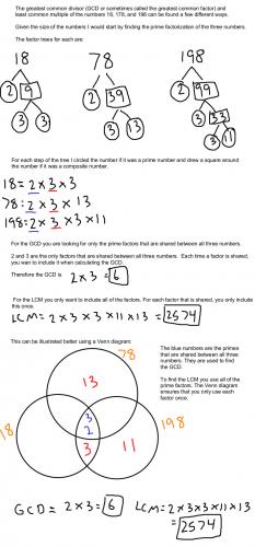 Find The Greatest Common Divisor Gcd And The Least Common Multiple Lcm Of 18 78 And 198