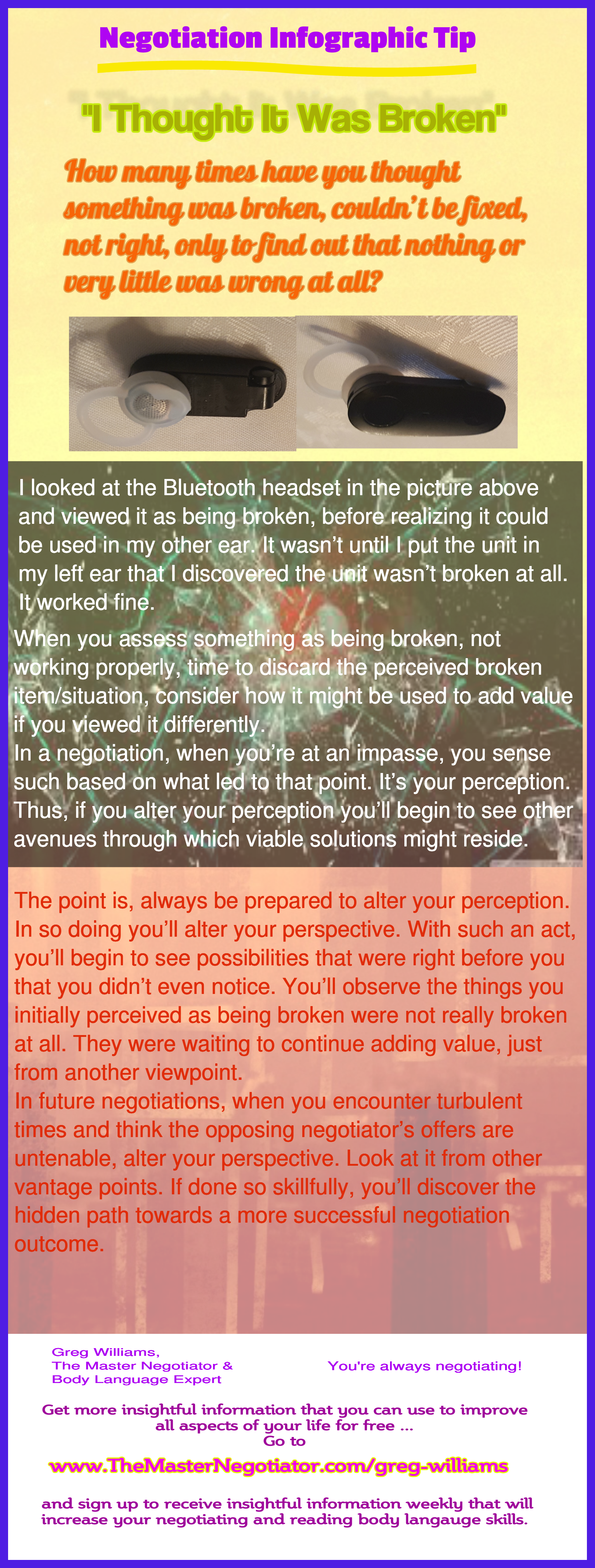 Negotiation Infographic Tip "I Thought It Was Broken"