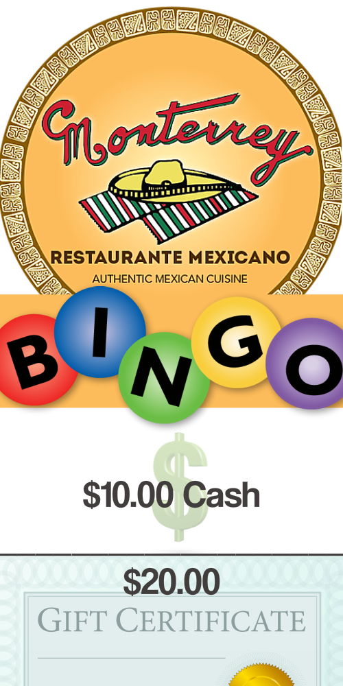 Monterrey 10 cash 20 gift certificate | Youzign