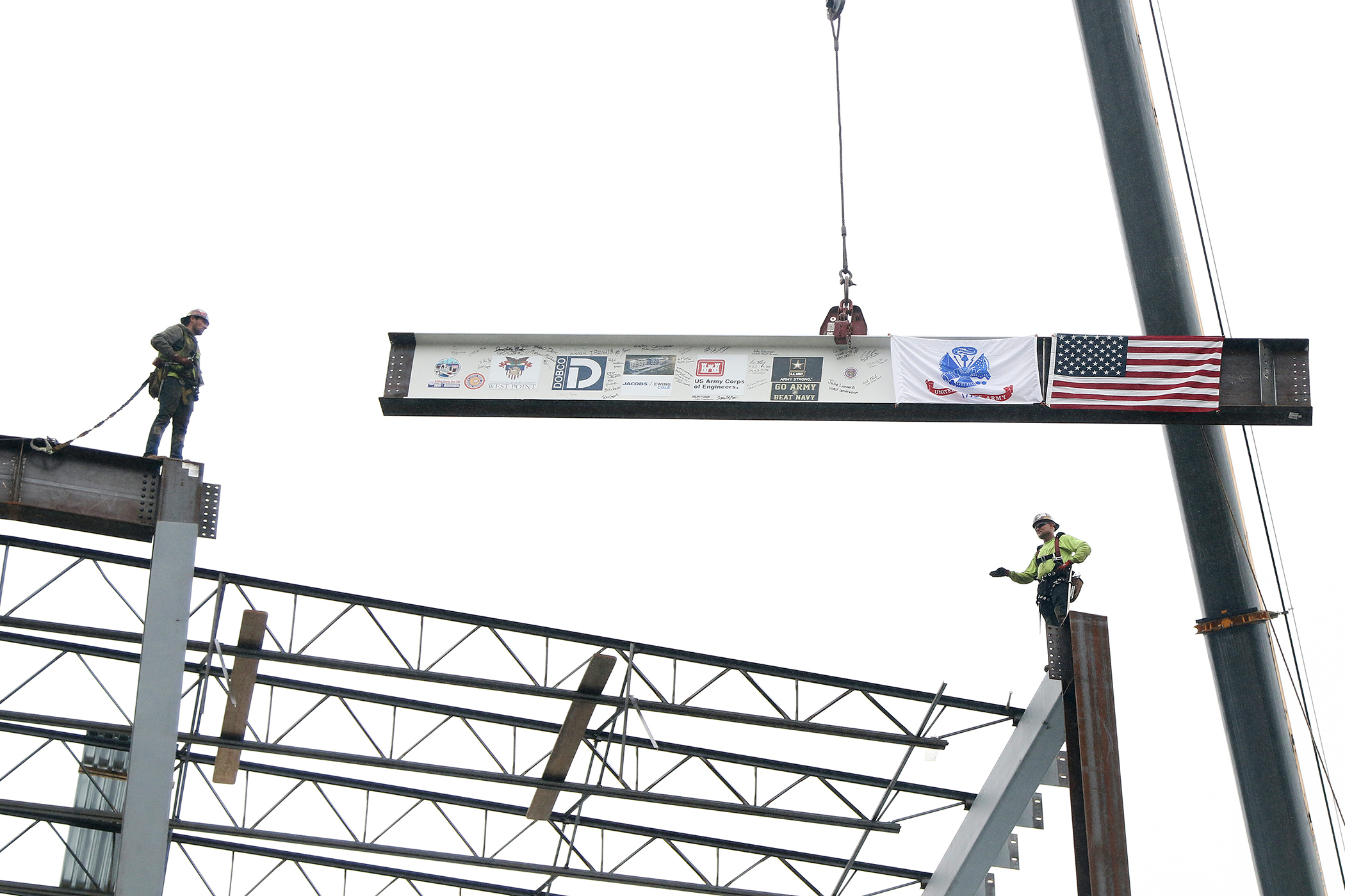 One of the final beams placed during ceremony for West Point Cyber and ...