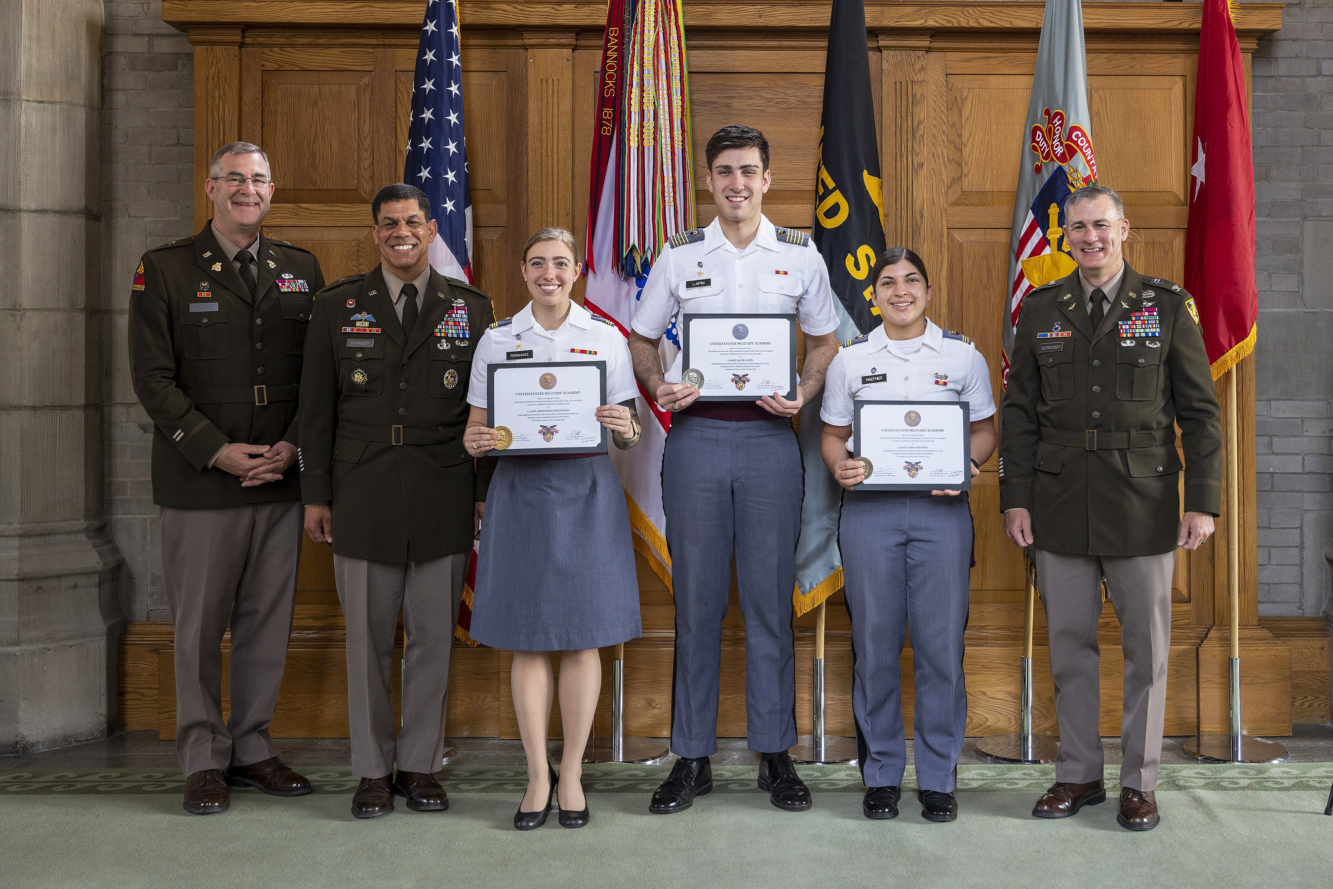 Top cadets receive medals for their reflective essays during Pershing ...