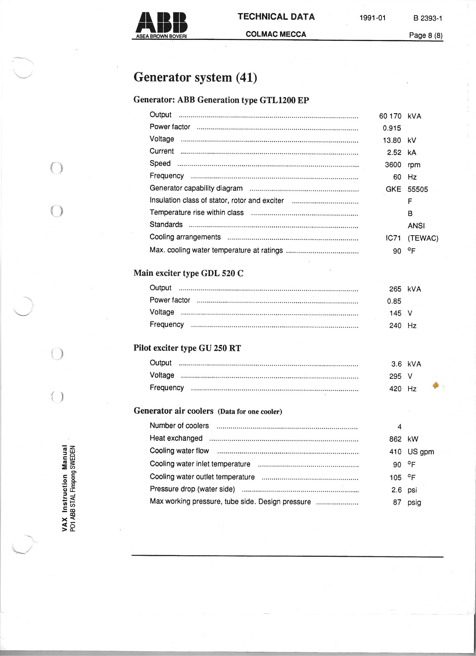 ABB HIGH PRESSURE TURBINE SYSTEM WITH 45 MVA GENERATOR For Sale | Aucto