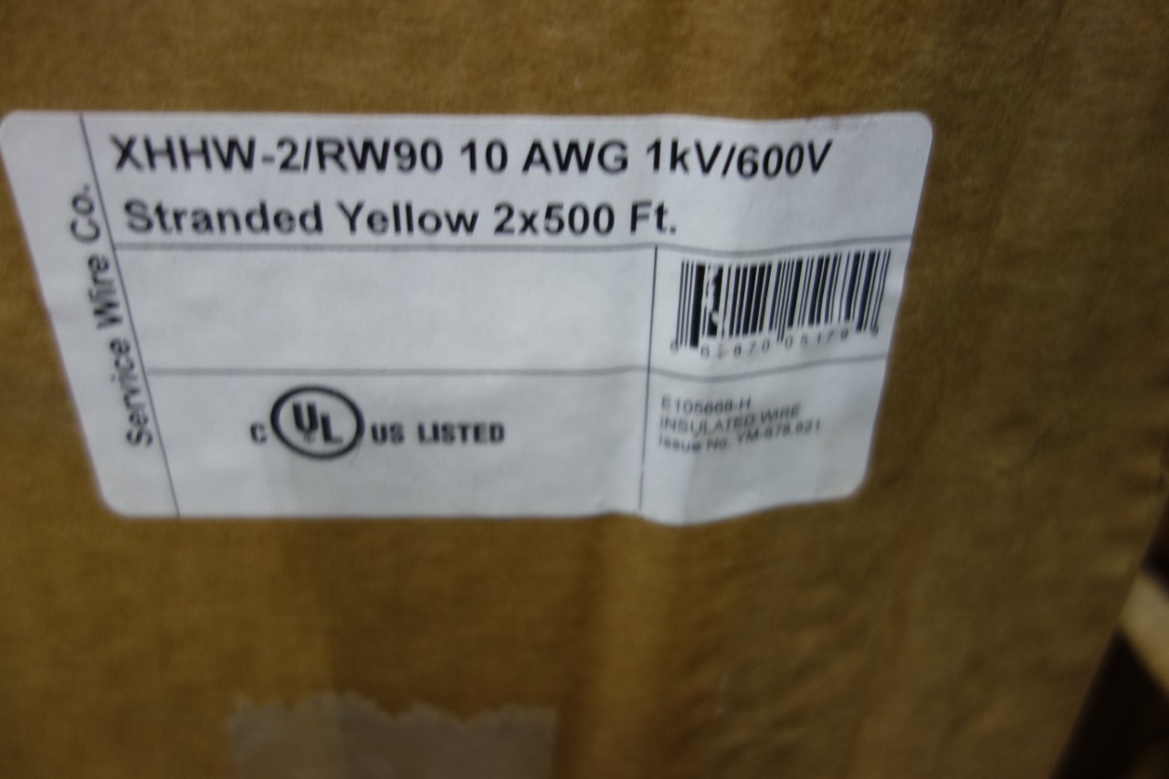 SKU 1075572 - PALLET OF SERVICE WIRE CO E105668-H XHHW-2 YELLOW 10AWG ...
