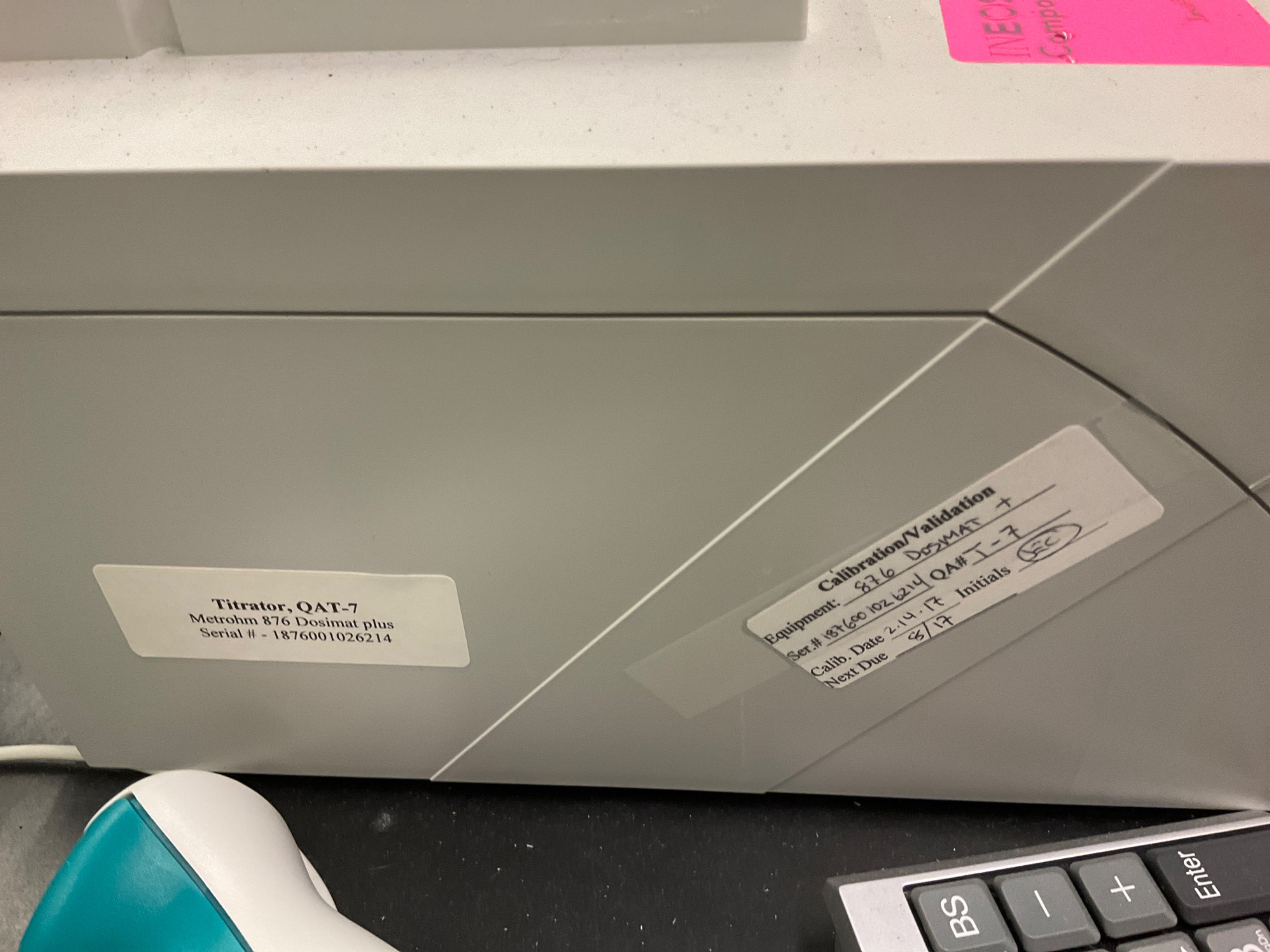 METROHM 876 DOSIMAT PLUS MANUAL TITRATION AND DOSING SYSTEM