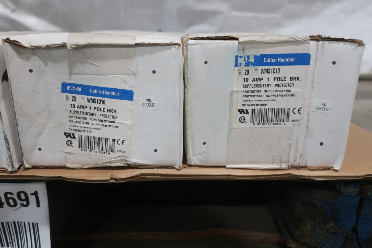SKU 1074691 - 2 PALLETS OF ASSORTED EATON MINI CIRCUIT BREAKERS