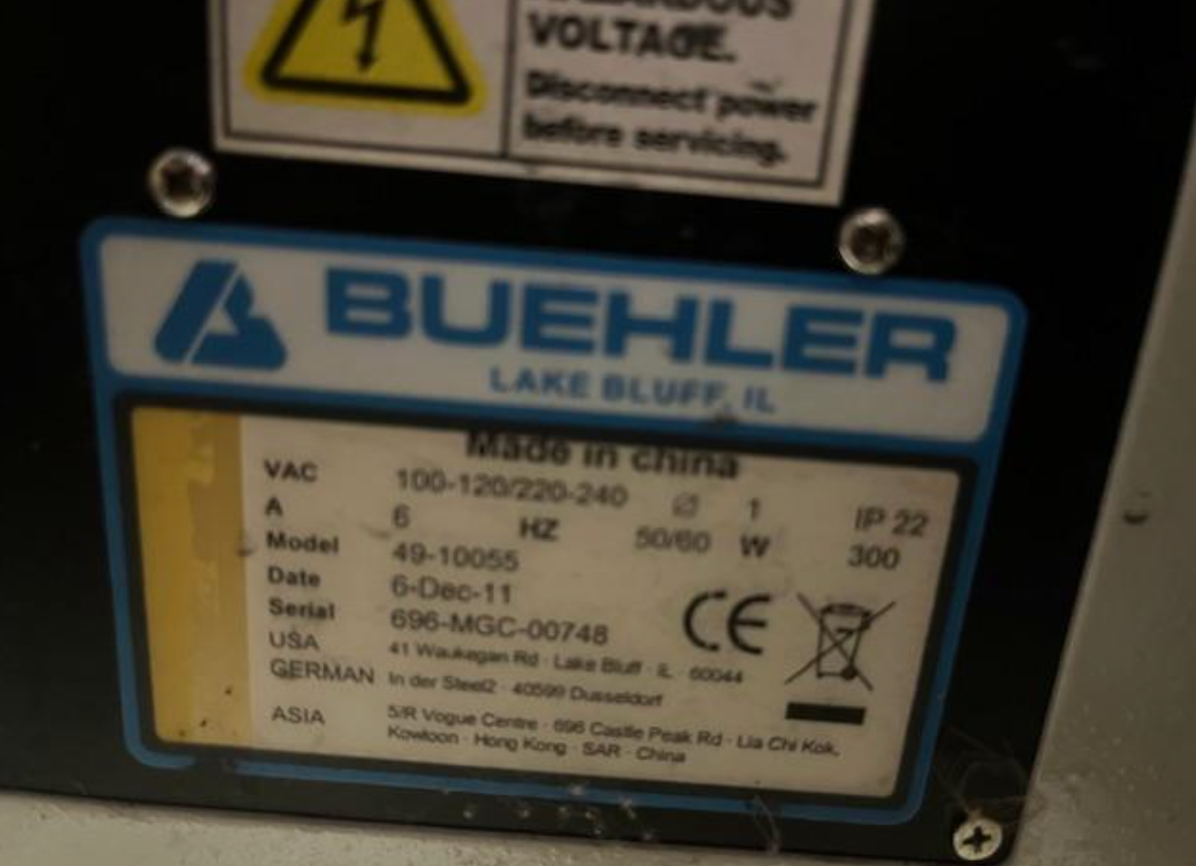 QTY 2: BUHLER ECOMET 300 GRINDER POLISHERS