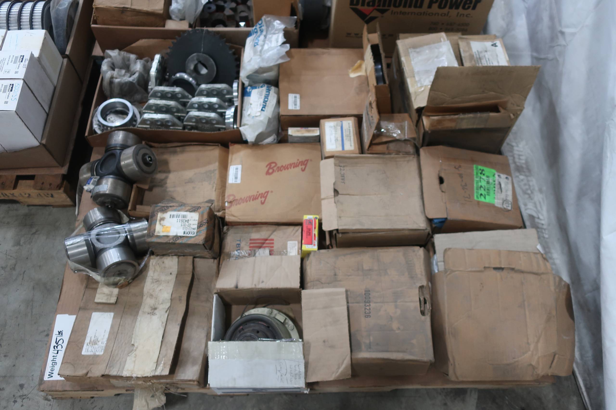 3 PALLETS OF ASSORTED POWER TRANSMISSION REPLACEMENT PARTS