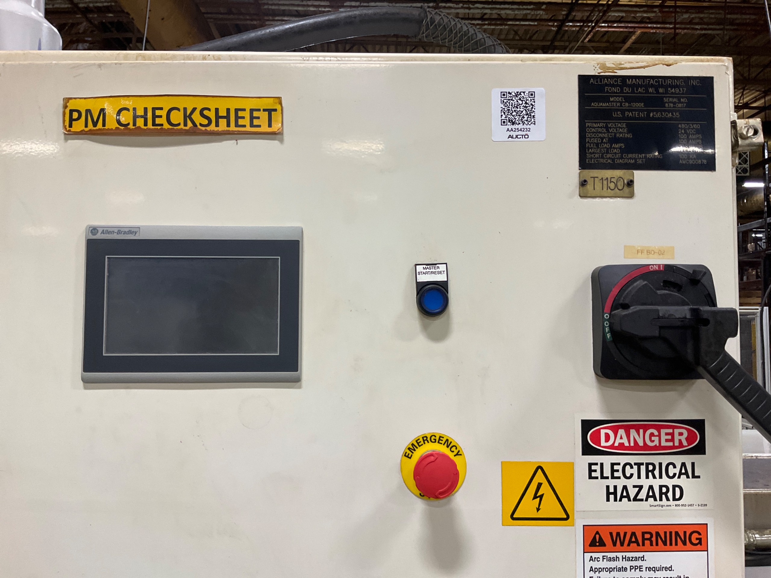 ALLIANCE MANUFACTURING AQUAMASTER CB-1200E PARTS WASHING MACHINE For Sale | Aucto
