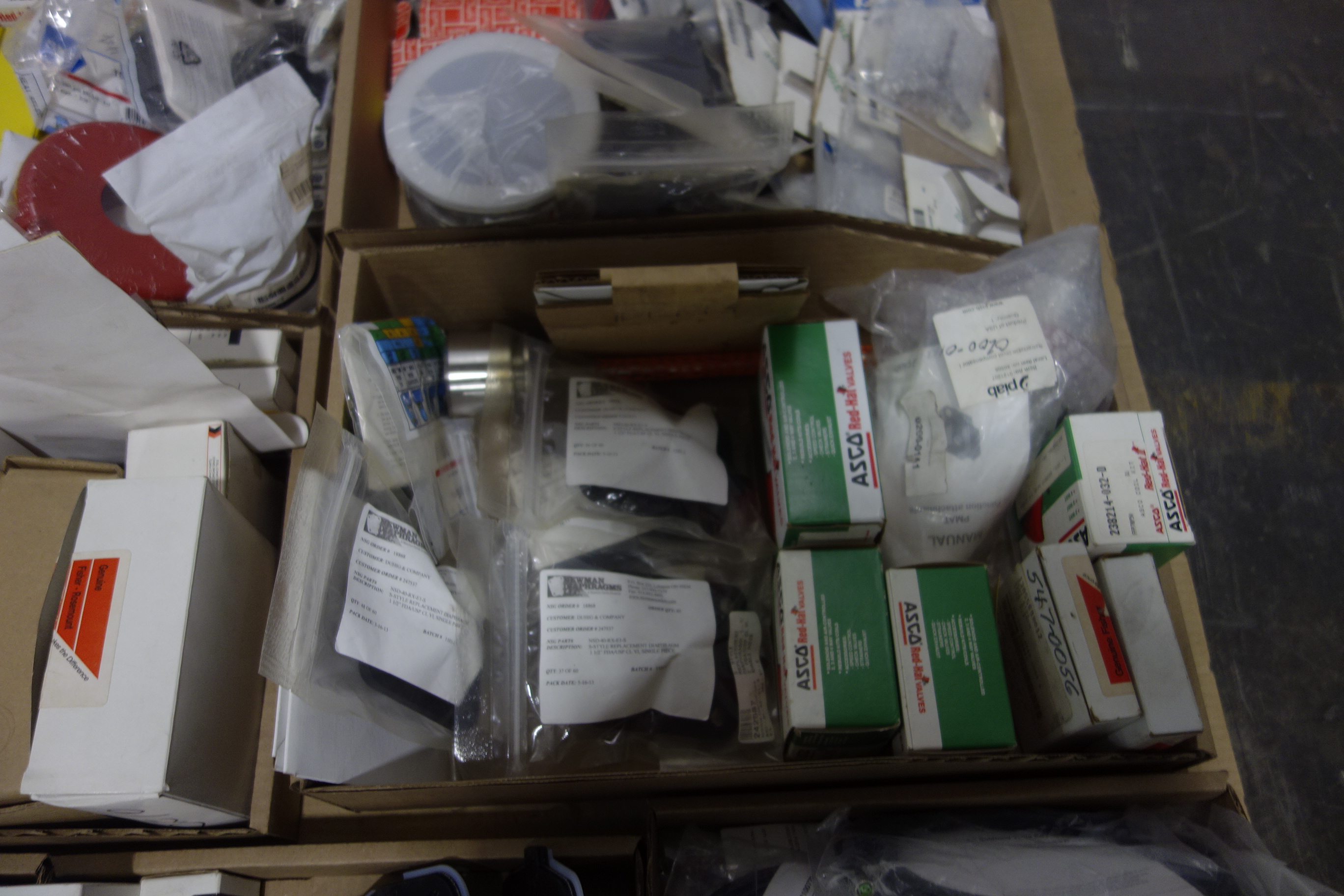 3 PALLETS OF ASSORTED VALVES AND VALVE PARTS