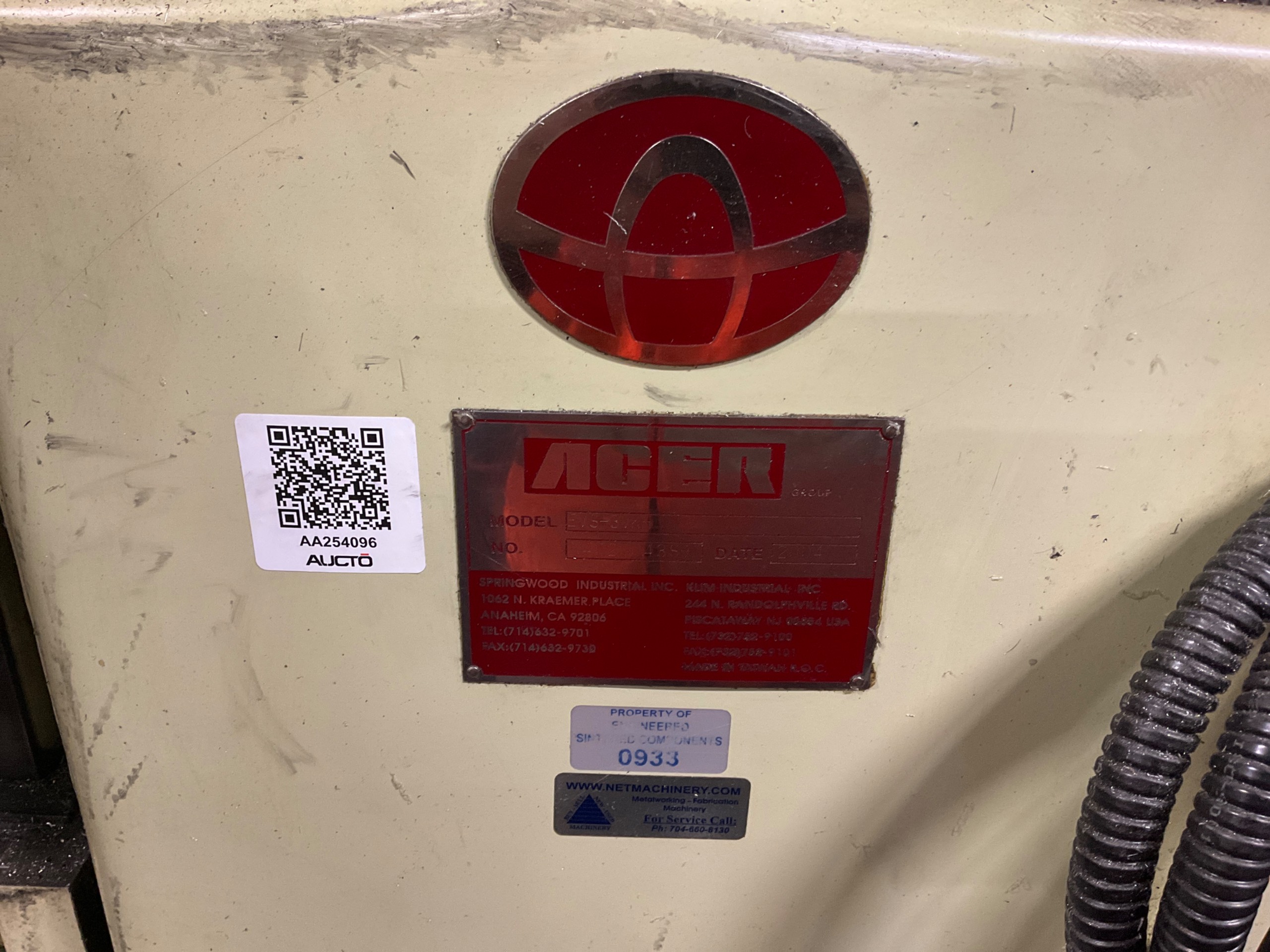 2004 ACER EVS-3VKH VERTICAL MILLING MACHINE