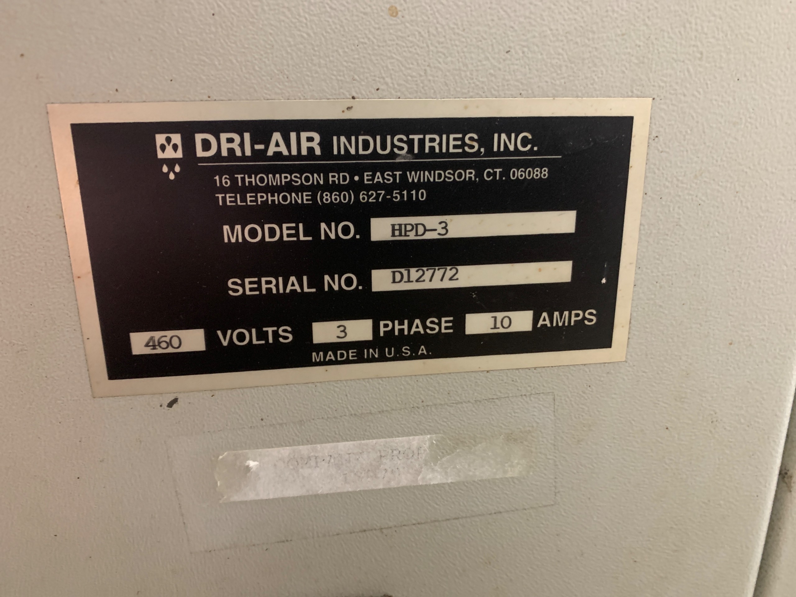 DRI-AIR HPD-3 AIR DRYER