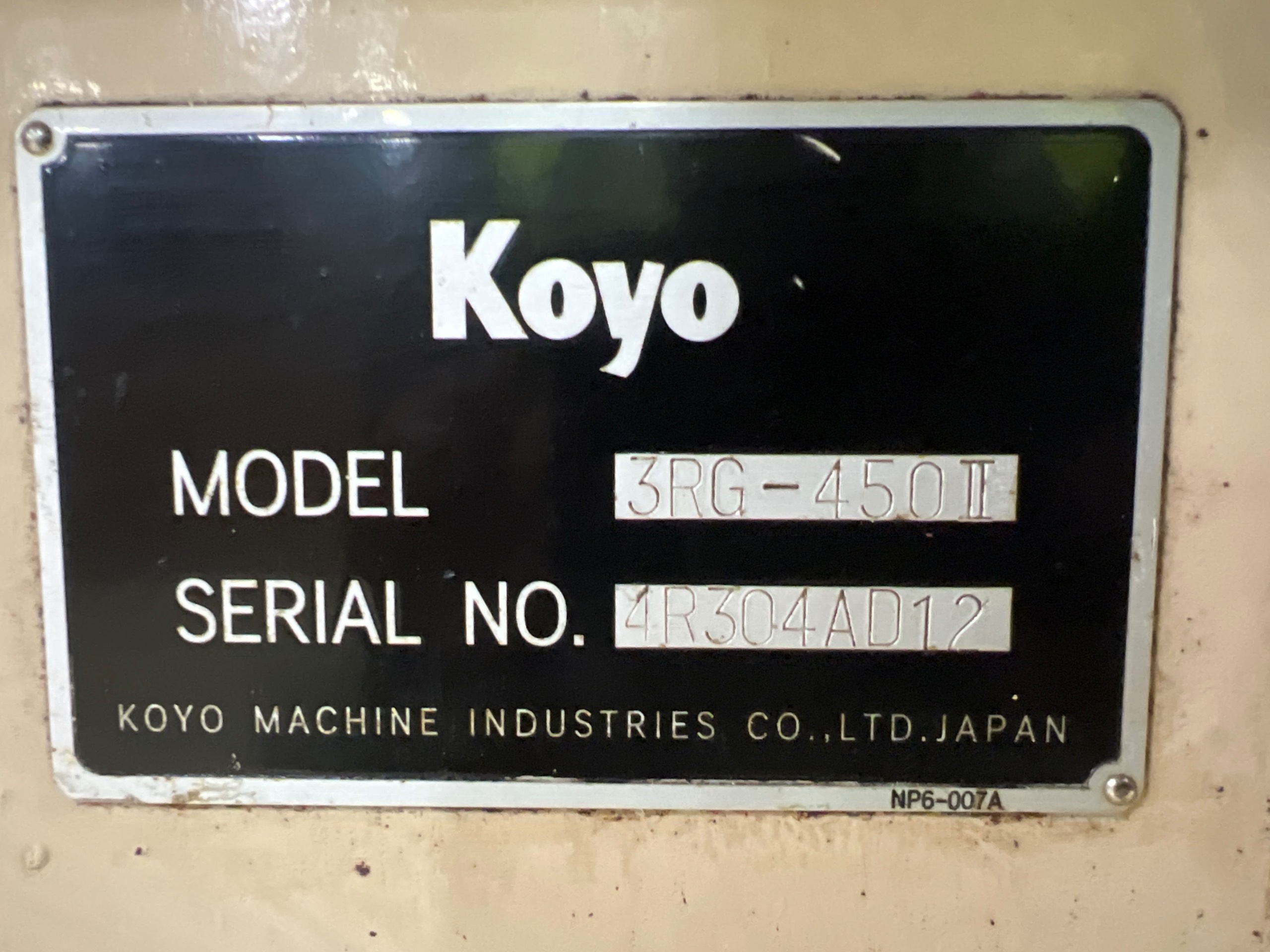 KOYO 3RG-450II SINGLE DISC SURFACE GRINDER For Sale | Aucto