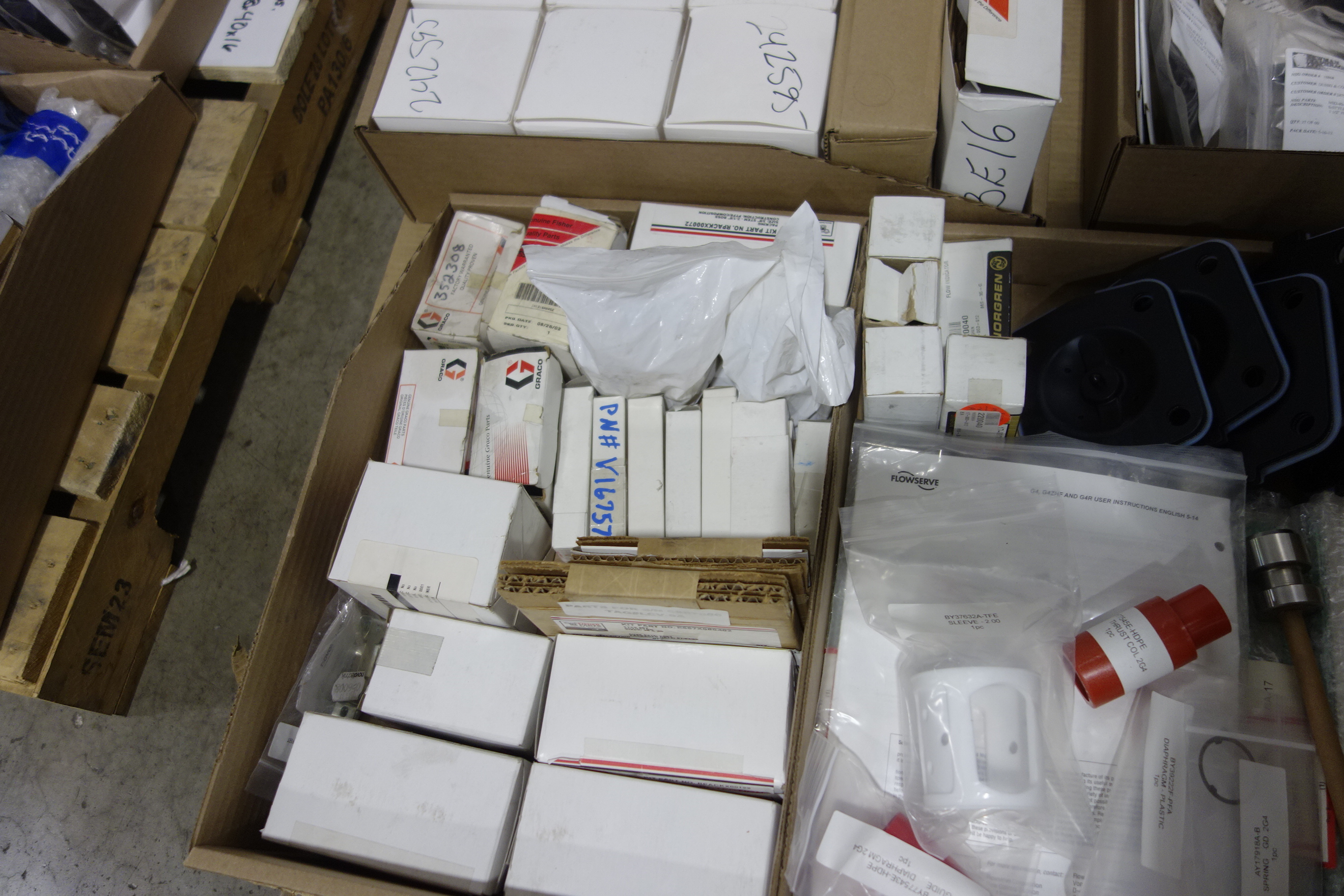 3 PALLETS OF ASSORTED VALVES AND VALVE PARTS