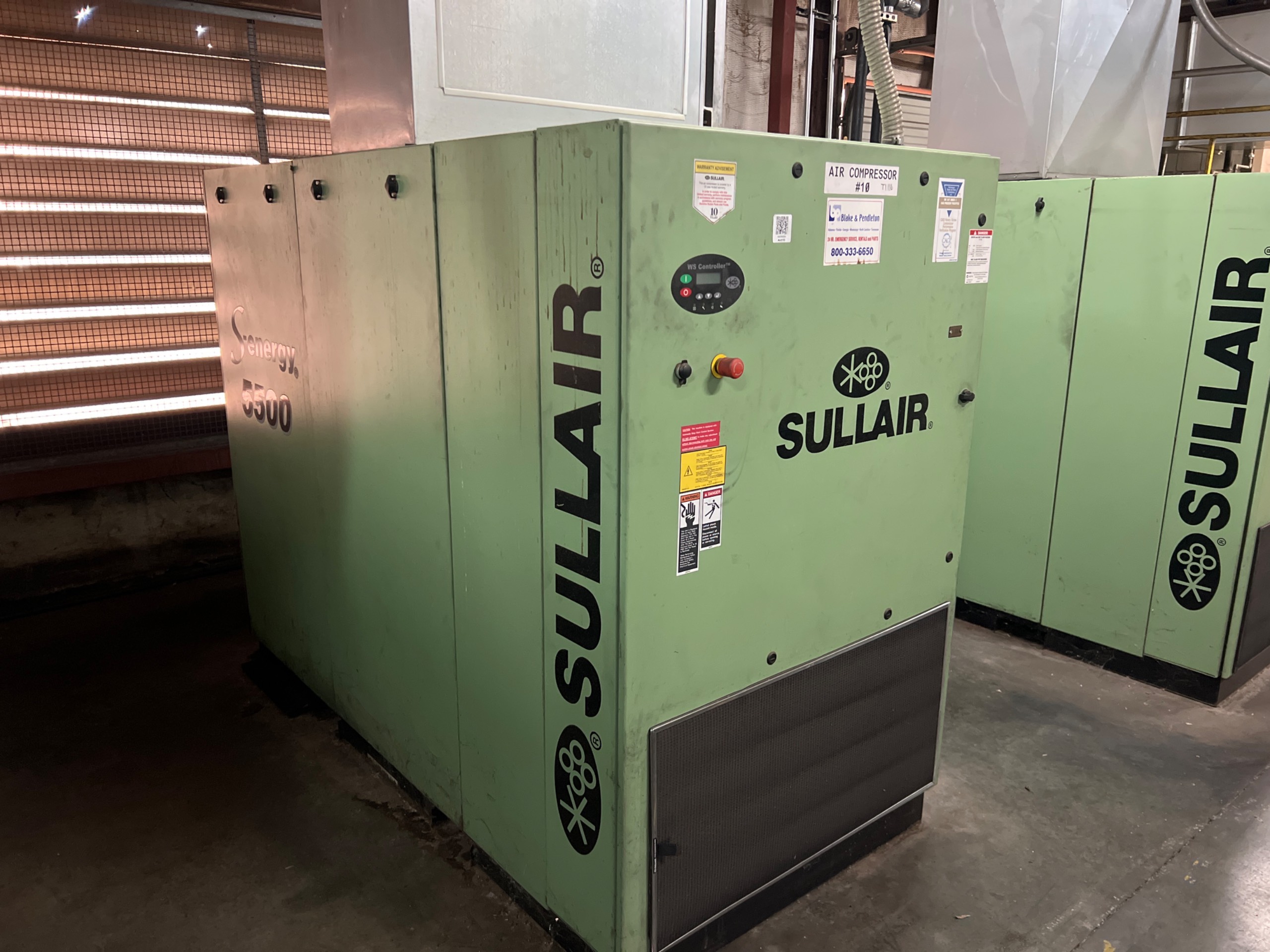 2015 SULLAIR 5509B AC STATIONARY AIR COMPRESSOR