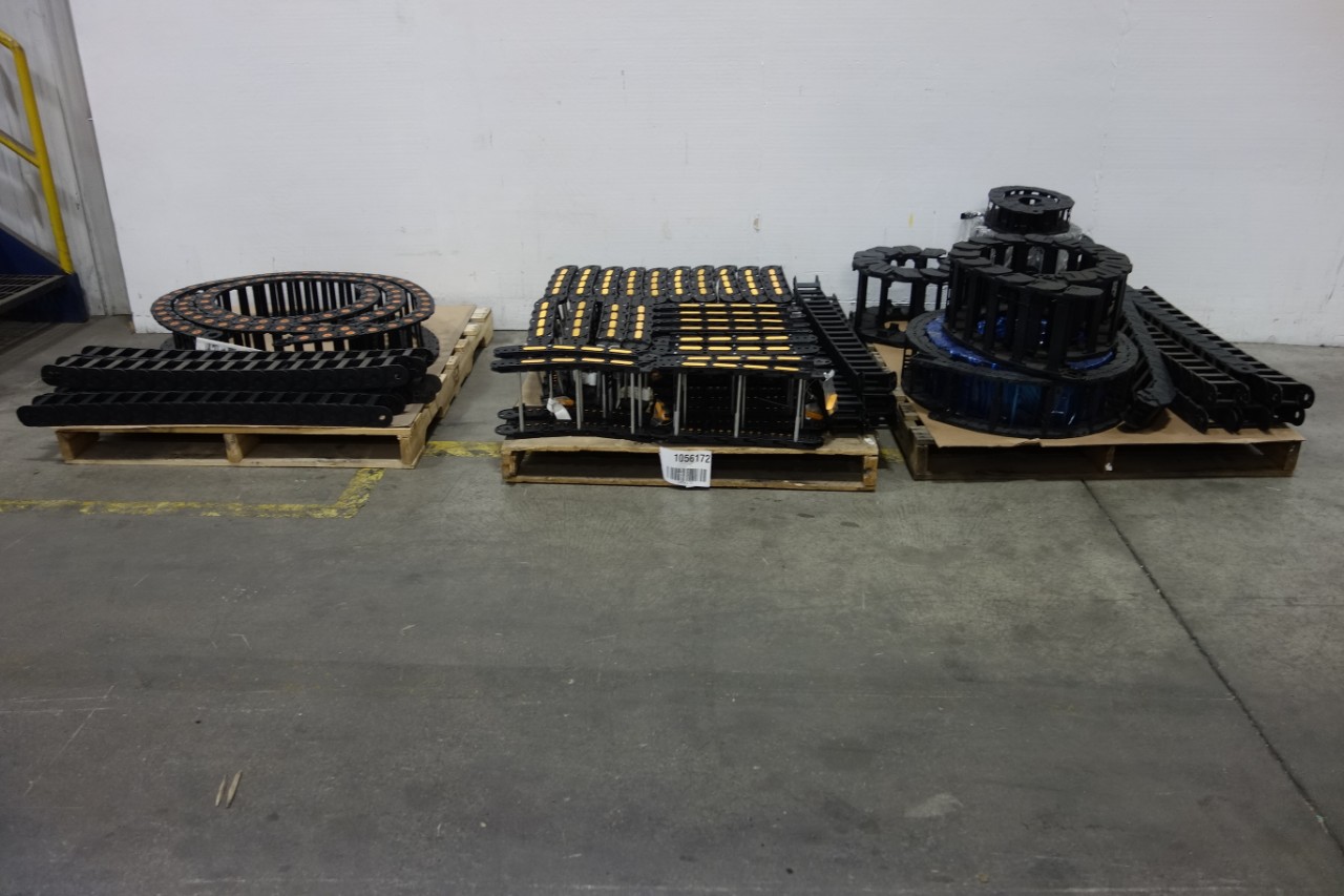 3 PALLETS OF ASSORTED NYLON CABLE AND HOSE CHAINS