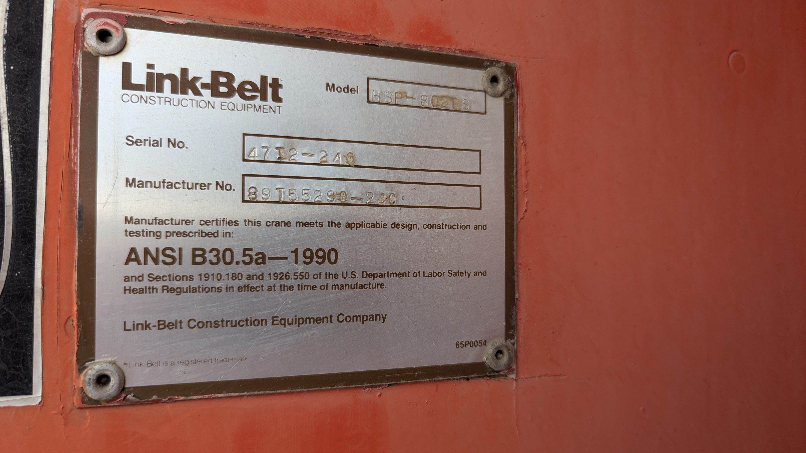FMC LINK BELT HSP-8028S ROUGH TERRAIN CRANE For Sale | Aucto