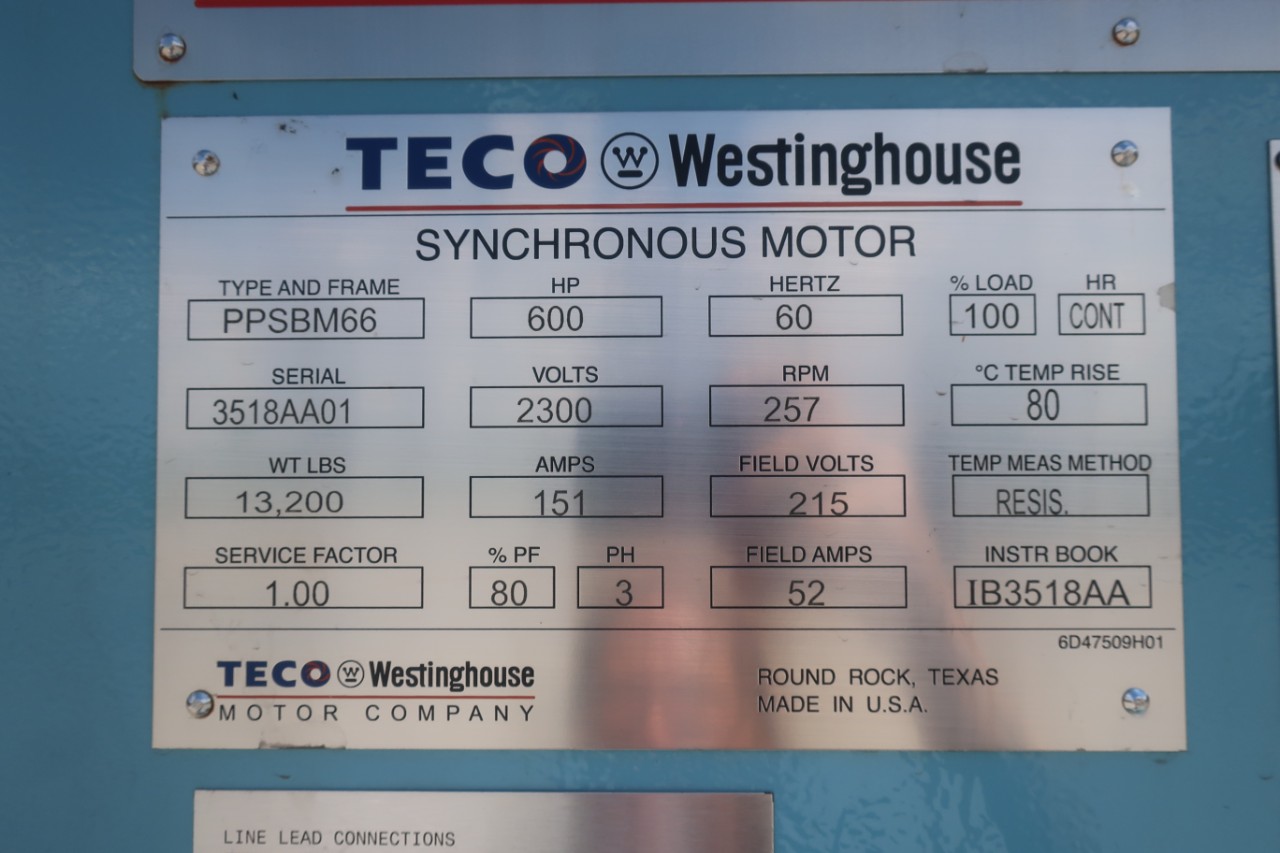 TECO WESTINGHOUSE PPSBM66 SYNCHRONOUS MOTOR