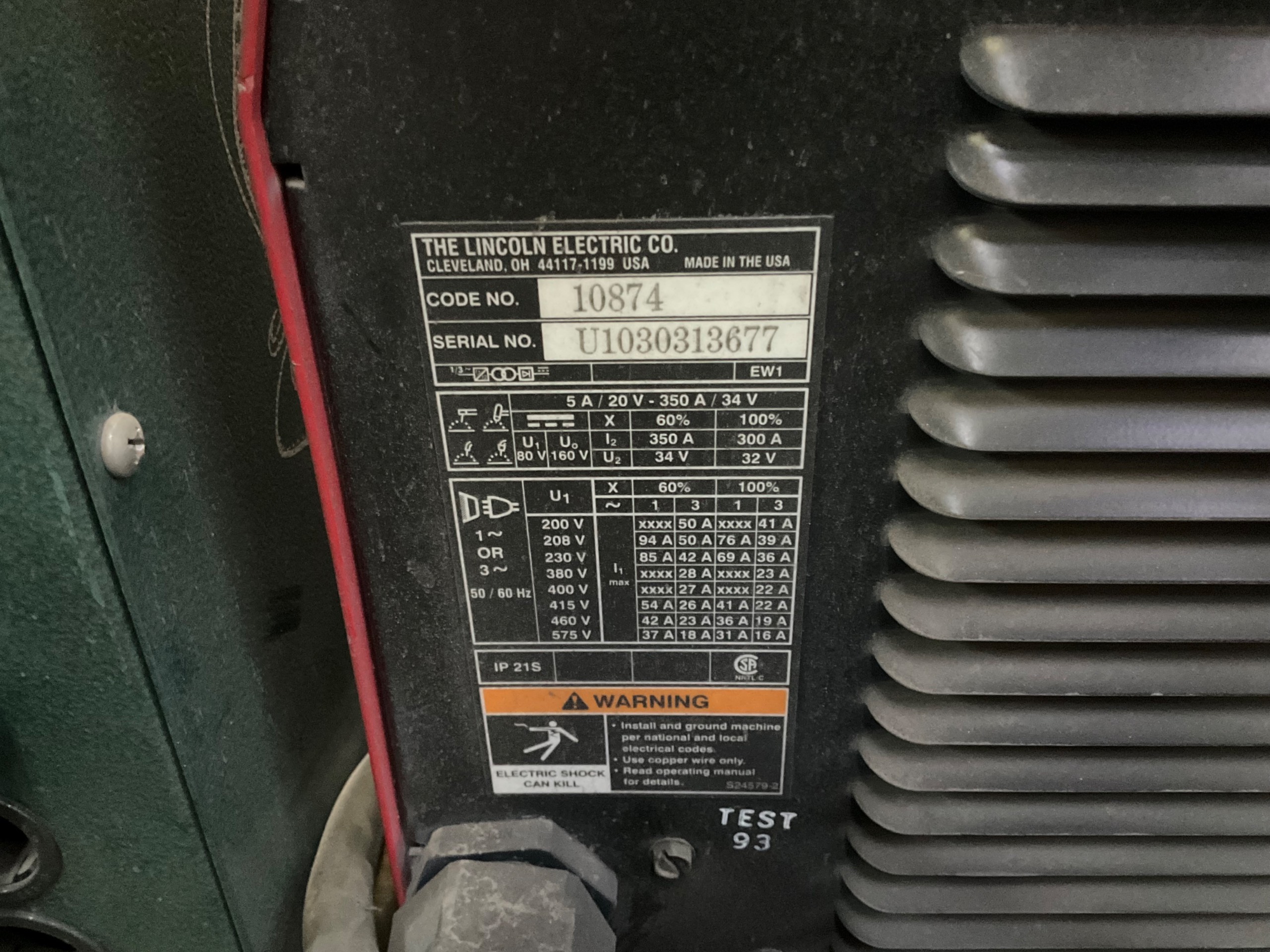 LINCOLN ELECTRIC V350-PRO MULTI-PROCESS WELDER