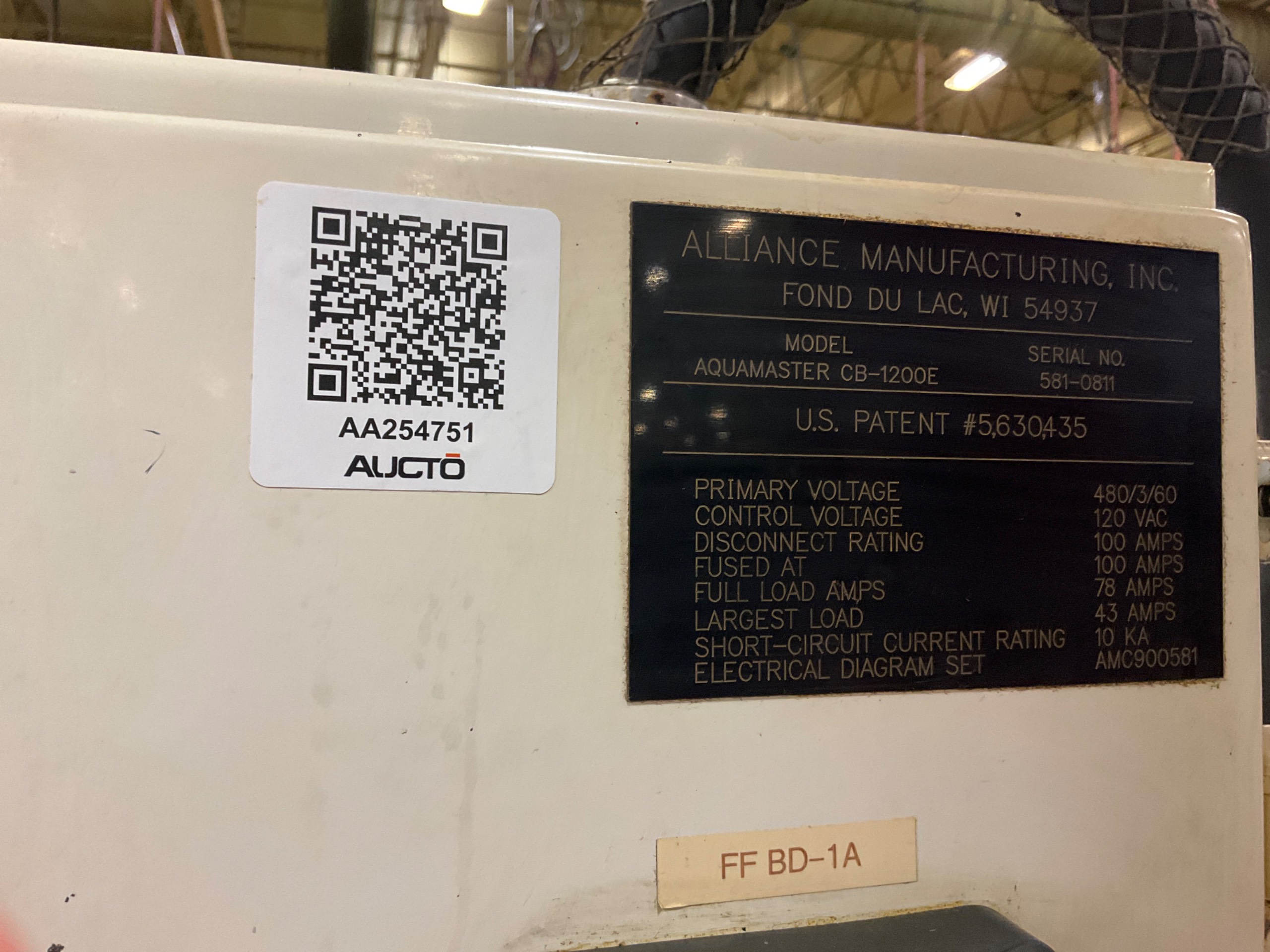 ALLIANCE MANUFACTURING AQUAMASTER CB-1200E PARTS WASHING MACHINE For Sale | Aucto