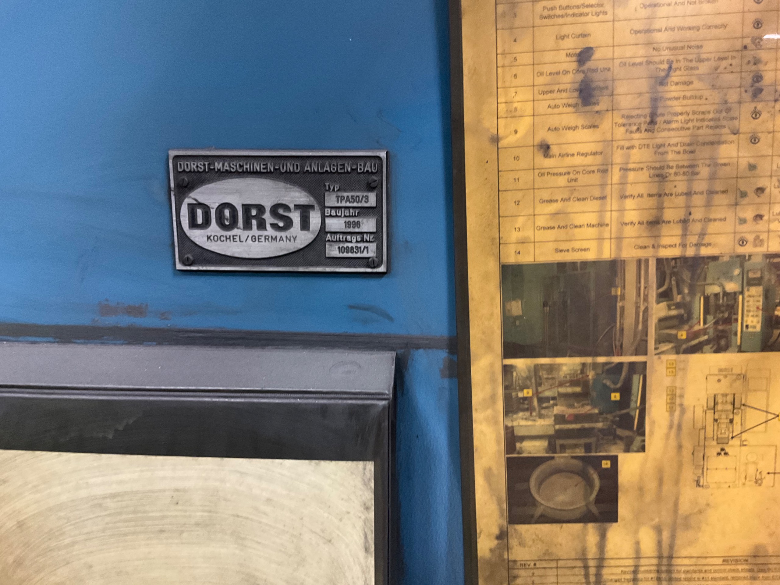 1996 DORST TPA50/3 50 TON COMPACTING MECHANICAL PRESS