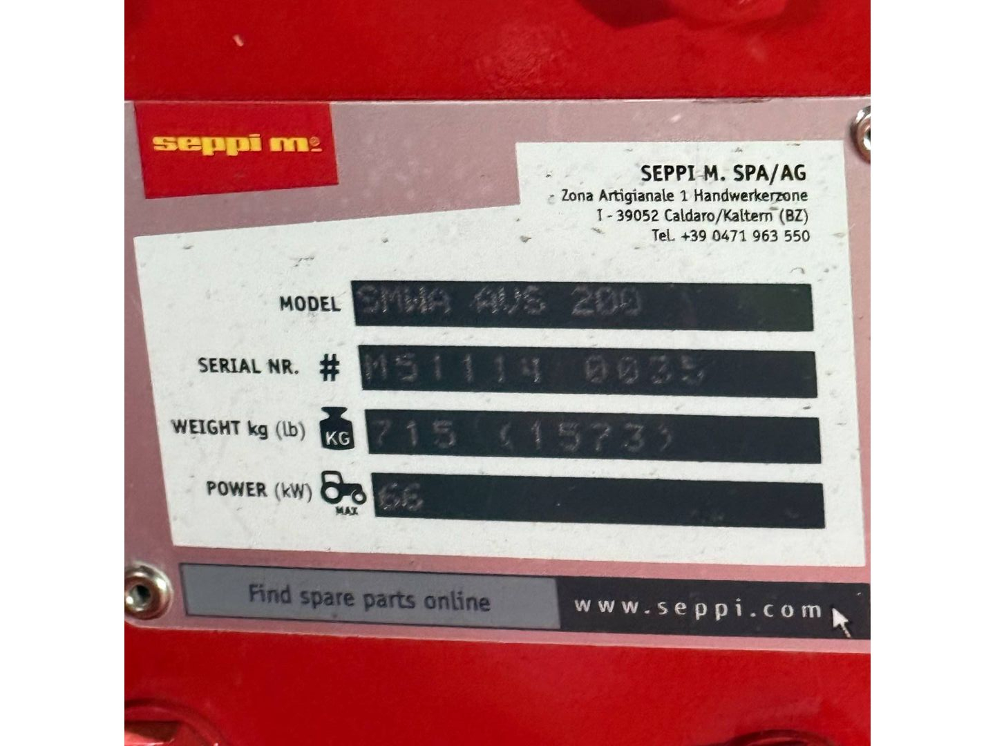 2020 SEPPI SMWA AVS 200 FLAIL