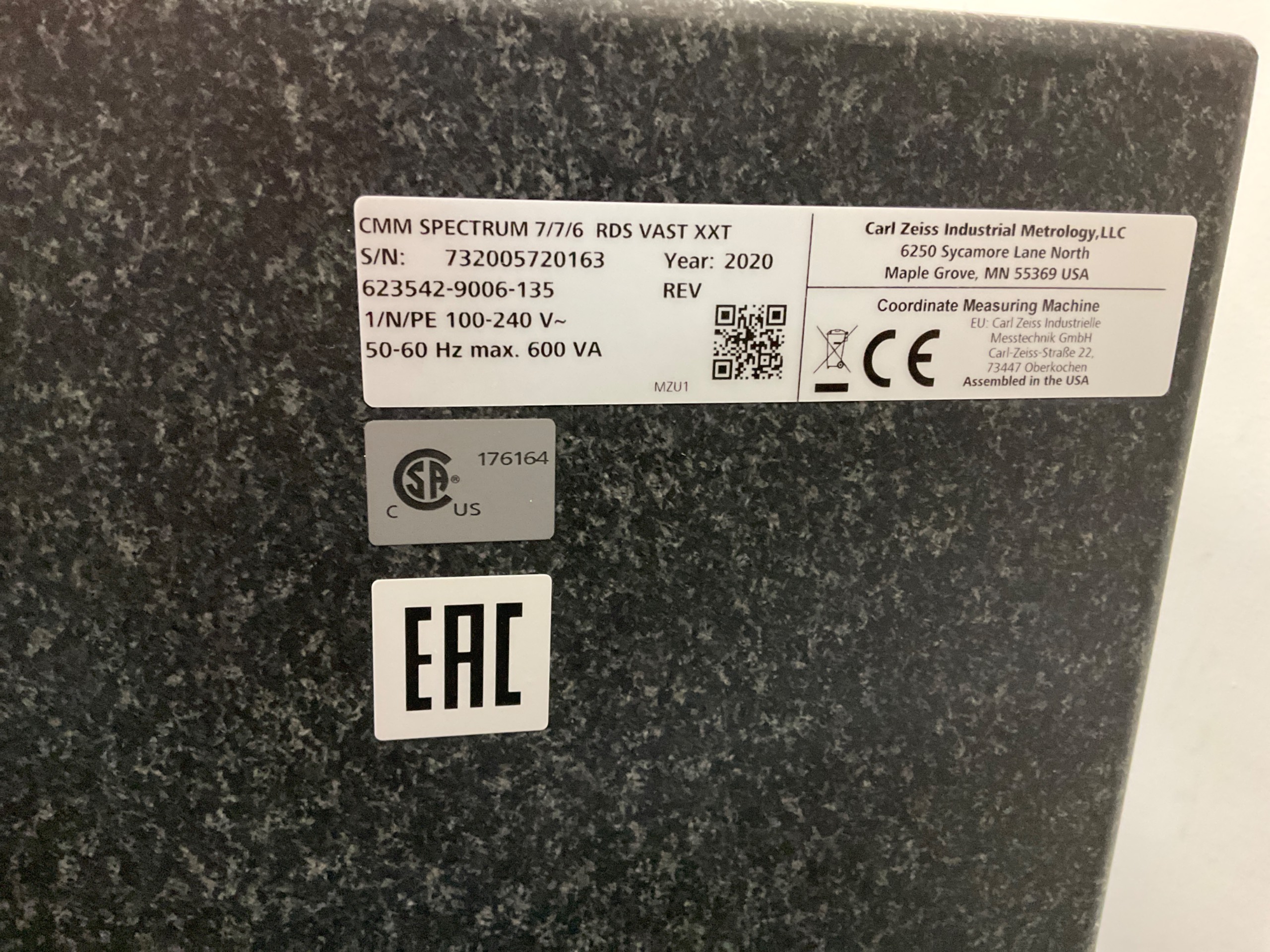 2020 ZEISS SPECTRUM 7/7/6 RDS VAST XXT BRIDGE CMM