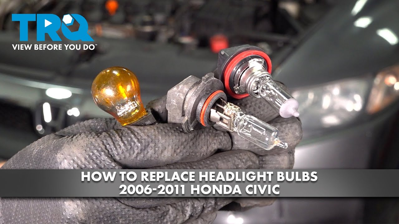 How To Replace Headlight Bulbs 2006 2011 Honda Civic 1a Auto