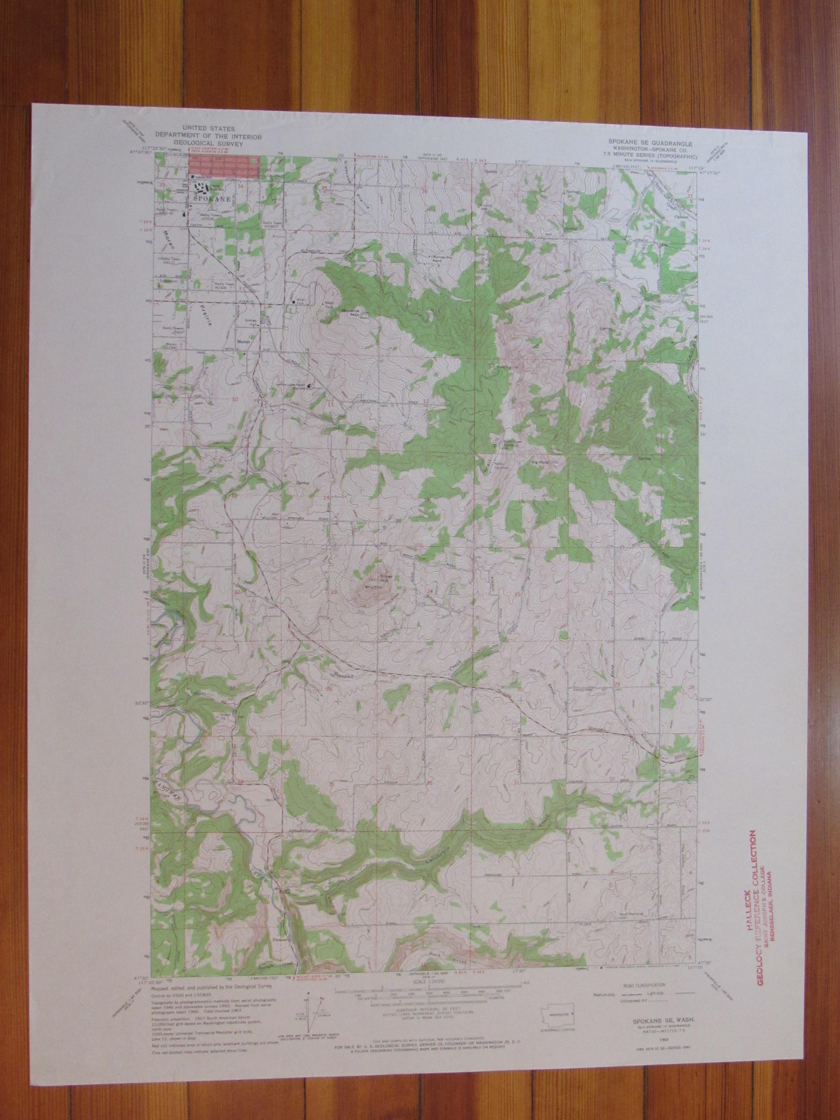 Spokane SE Washington 1964 Original Vintage USGS Topo Map | eBay