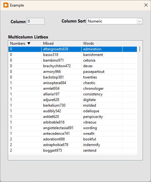 ColumnSortMulticolumnListbox QControl Toolkit for LabVIEW - Download ...