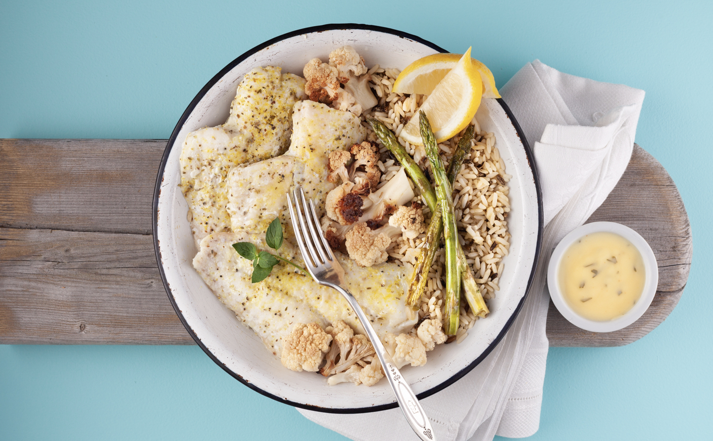 Lemon Roasted Haddock with Bearnaise Sauce