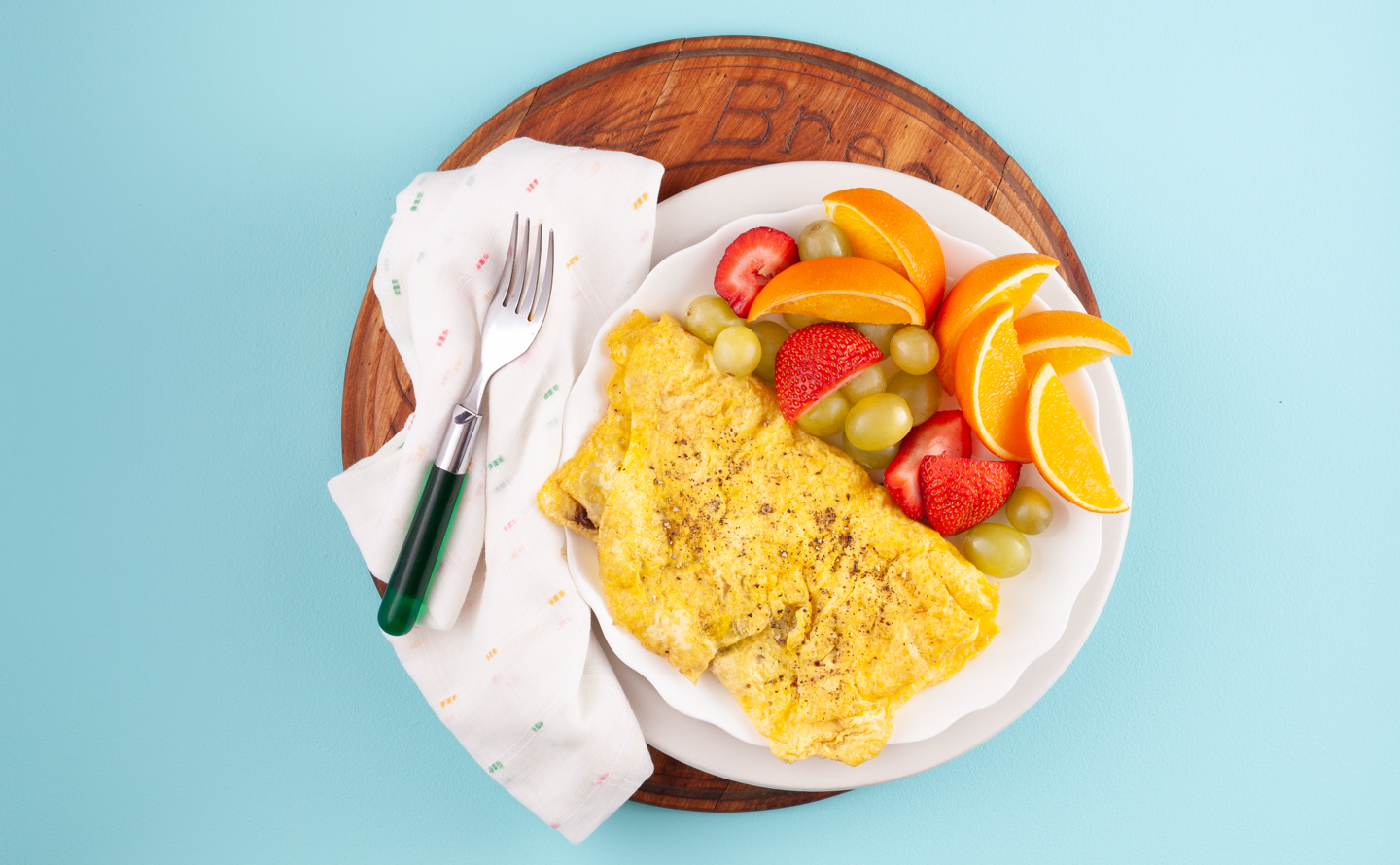 Vegetarian Philly Omelette with Fruit