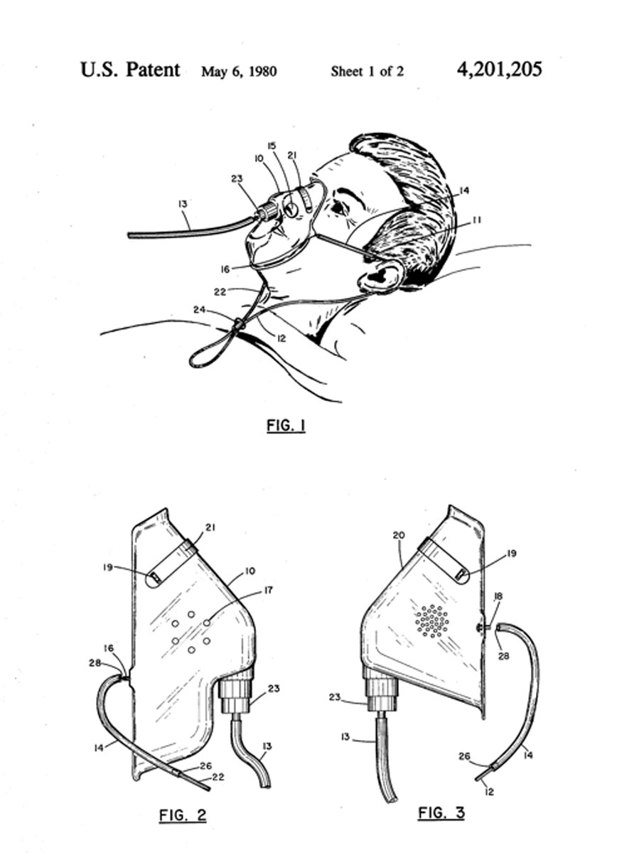 Oxygen Mask Patents Patent Drawing Sketch Coloring Page