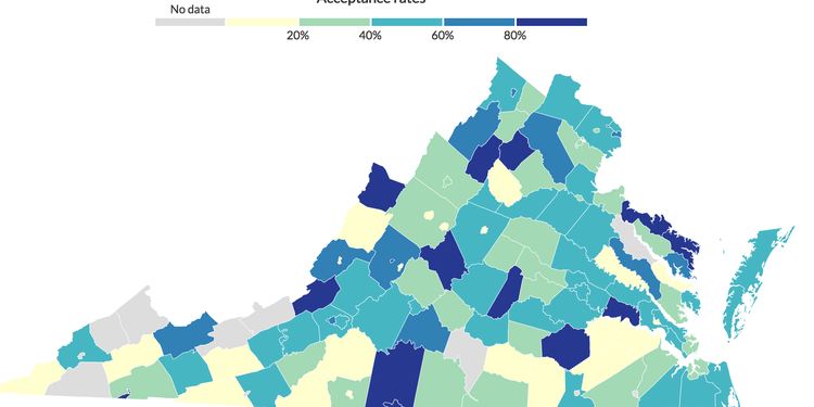 College acceptance rates across Virginia