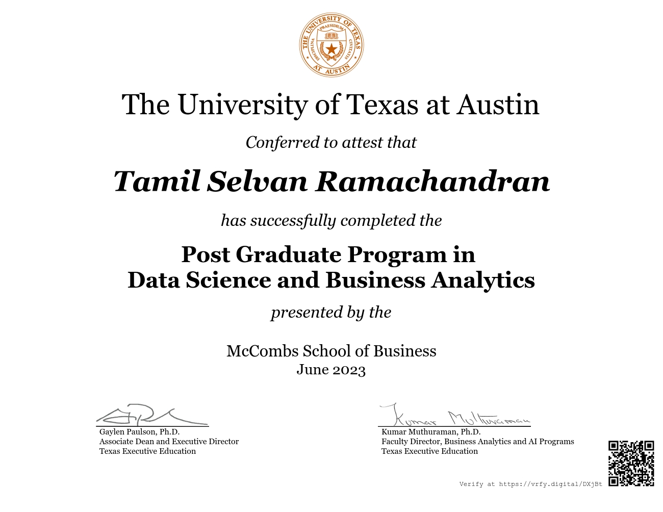 University of Texas-Austin, Digital Verification