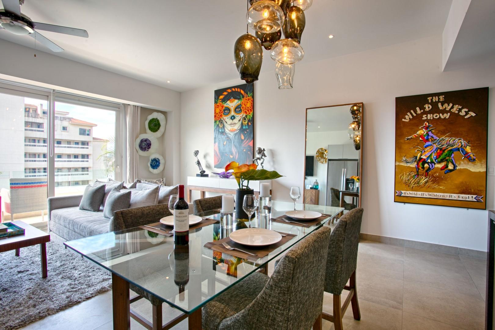 Modern Mexican Condo w/View | POOLS & GYM OPEN