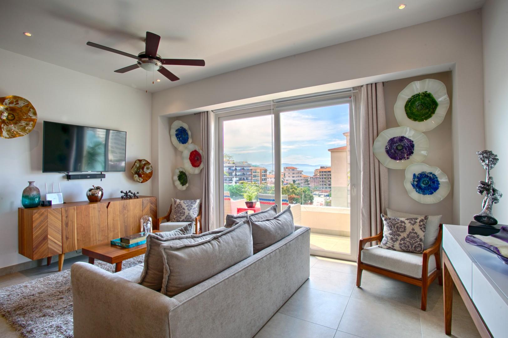 Modern Mexican Condo w/View | POOLS & GYM OPEN