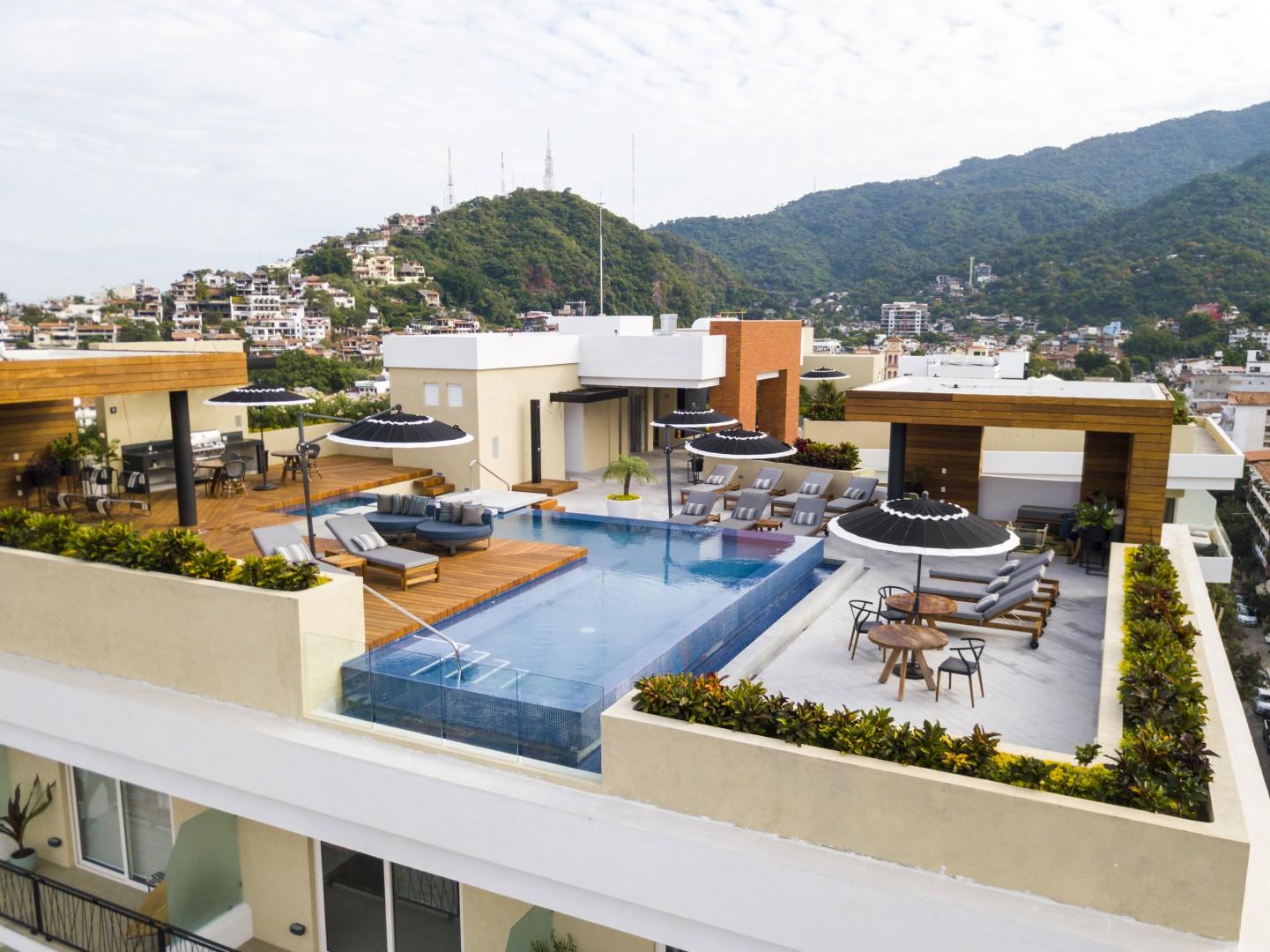 Modern Mexican Condo w/View | POOLS & GYM OPEN