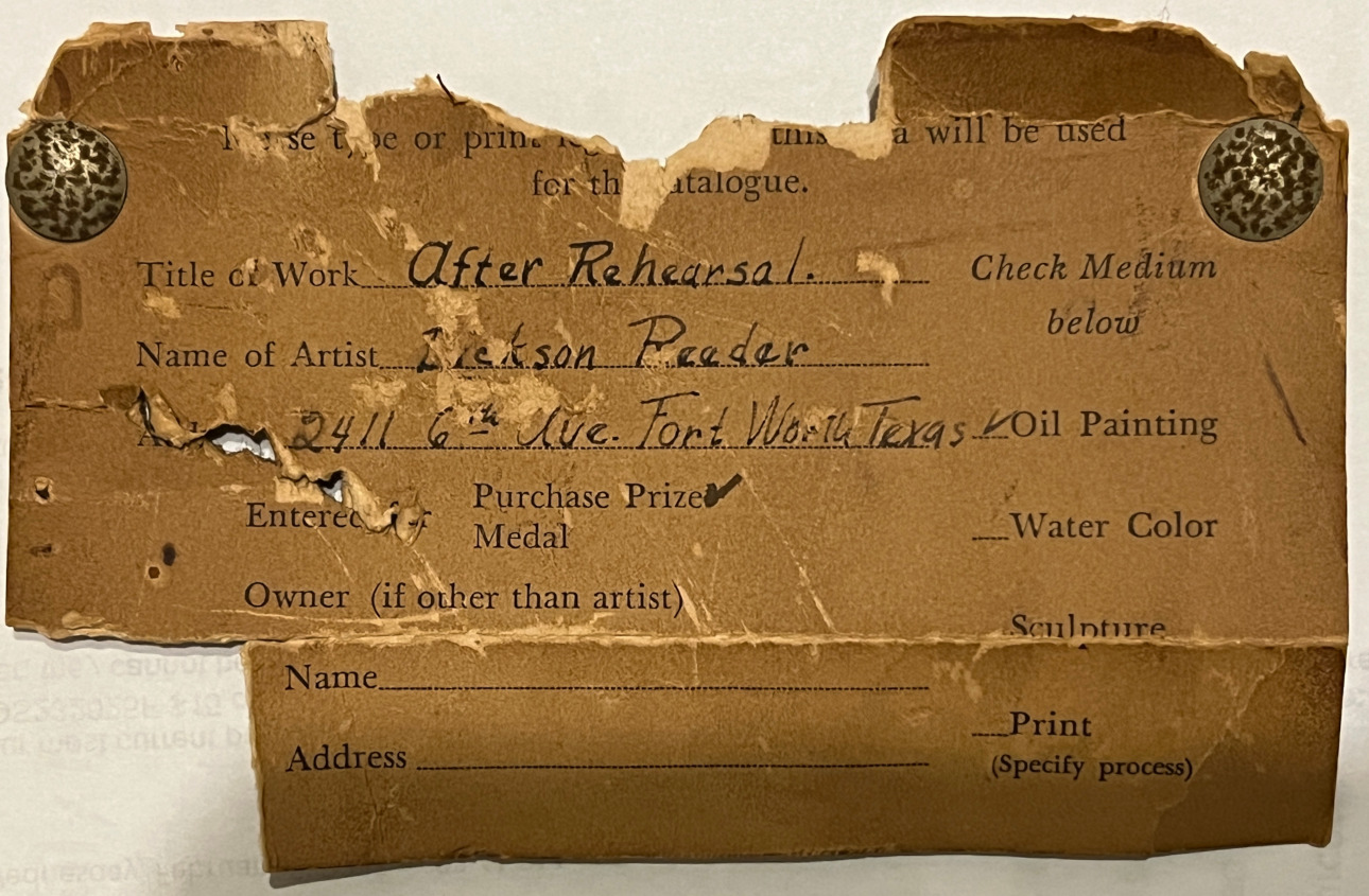 Dickson Reeder - "After Rehearsal" - #9801 | Texas Art | Vintage Texas ...