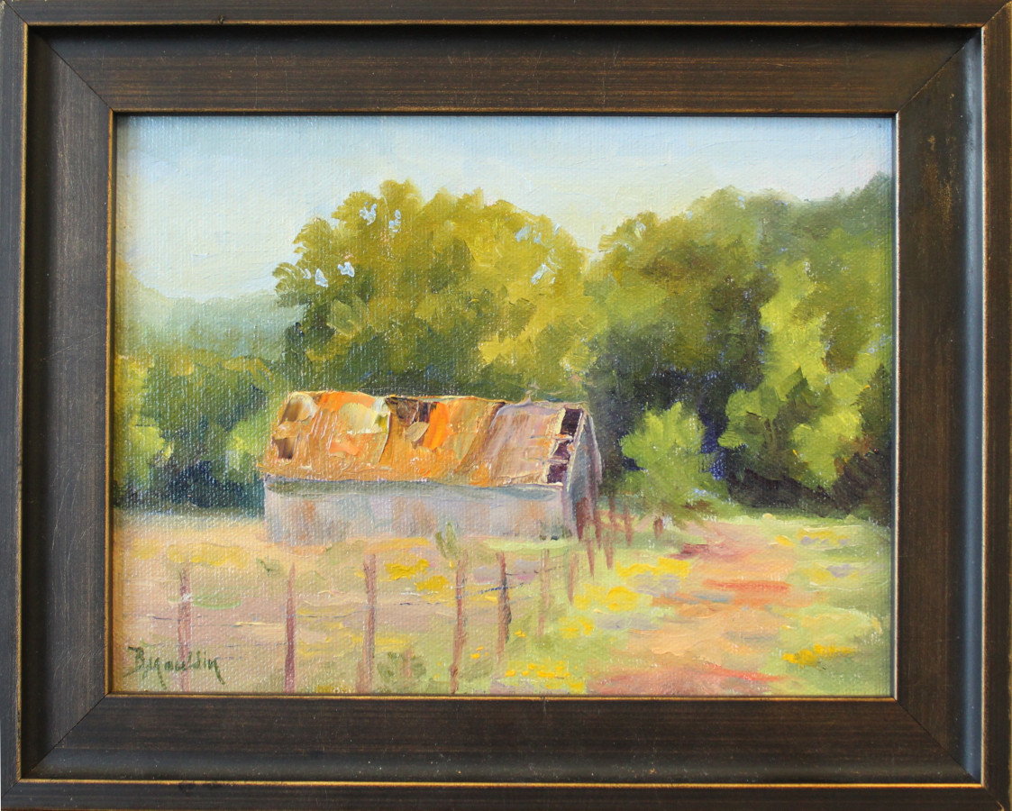 Barbara Mauldin - "Old Barn" - #4398 | Texas Art | Vintage Texas Paintings