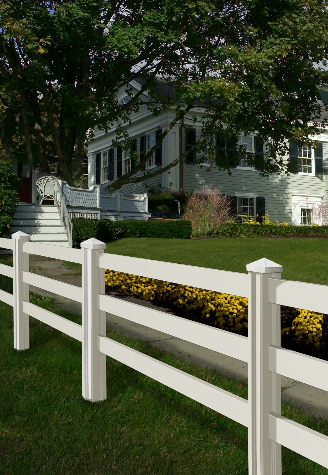 3-Rail Vinyl Fence with Posts | WamBam Fence