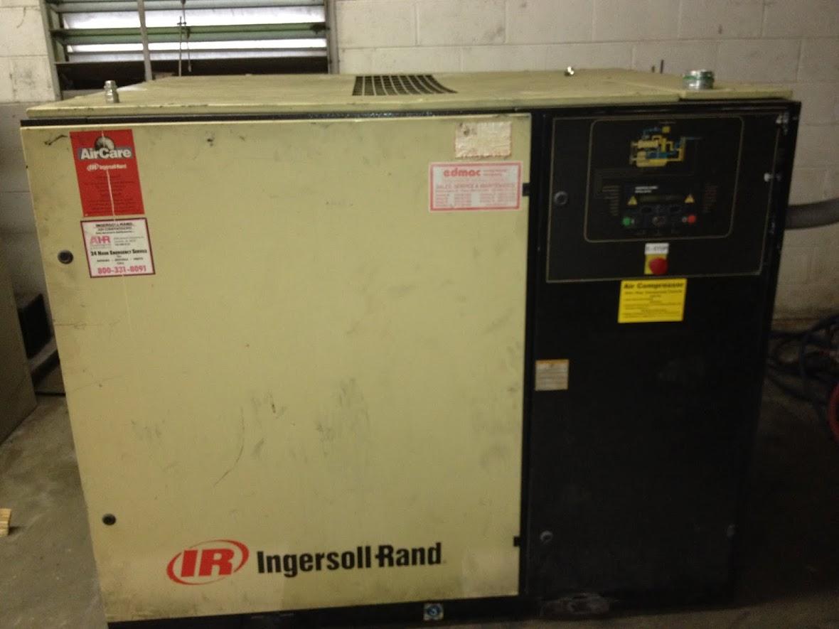 Lot #13: Ingersoll Rand 50 HP Rotary Screw Air Compressor, Model EP50 ...