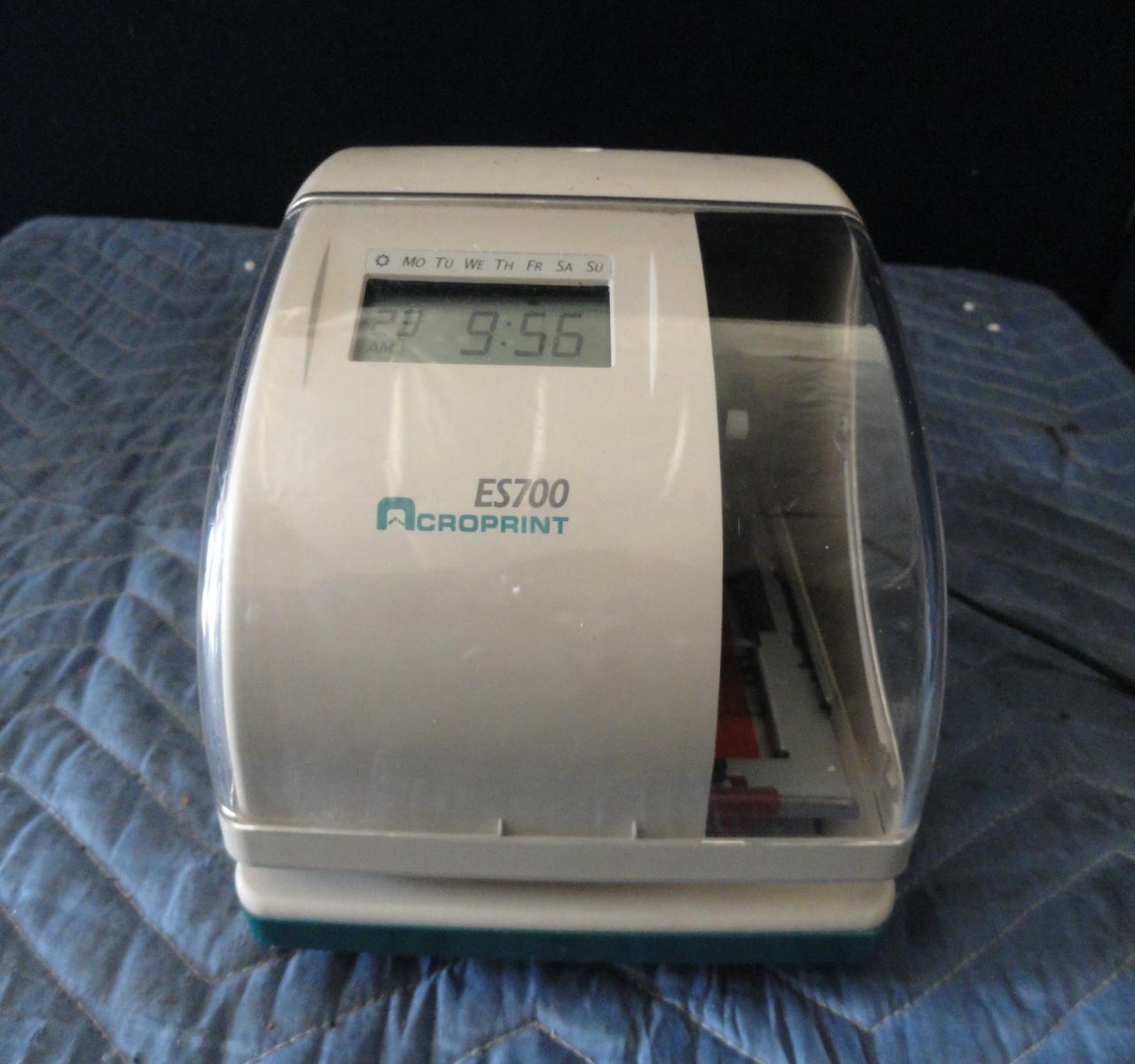 Lot #52: Acroprint ES700 Multifunction Electronic Digital Time Clock ...