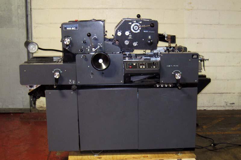Lot #46: Multi 1650 MC Two Color Offset Printing Press w/ Swing Away T ...