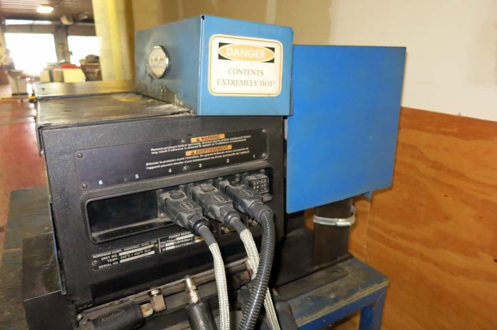 Lot #38: Nordson Hot Melt Glue Unit Model 3500V w/ Three Glue Heads and ...